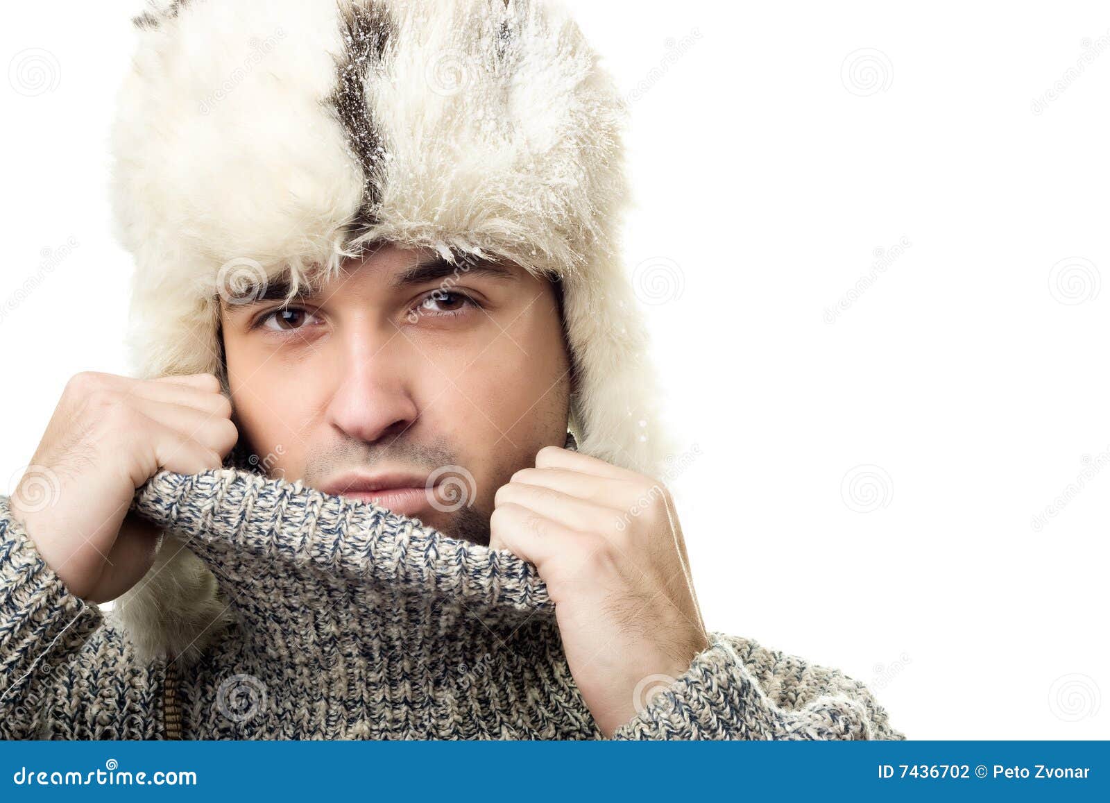 Portrait of a winter man stock photo. Image of closeup - 7436702