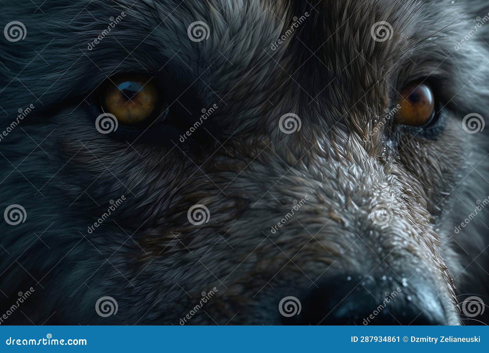 Portrait of a Wolf. Generative AI. Stock Illustration - Illustration of ...
