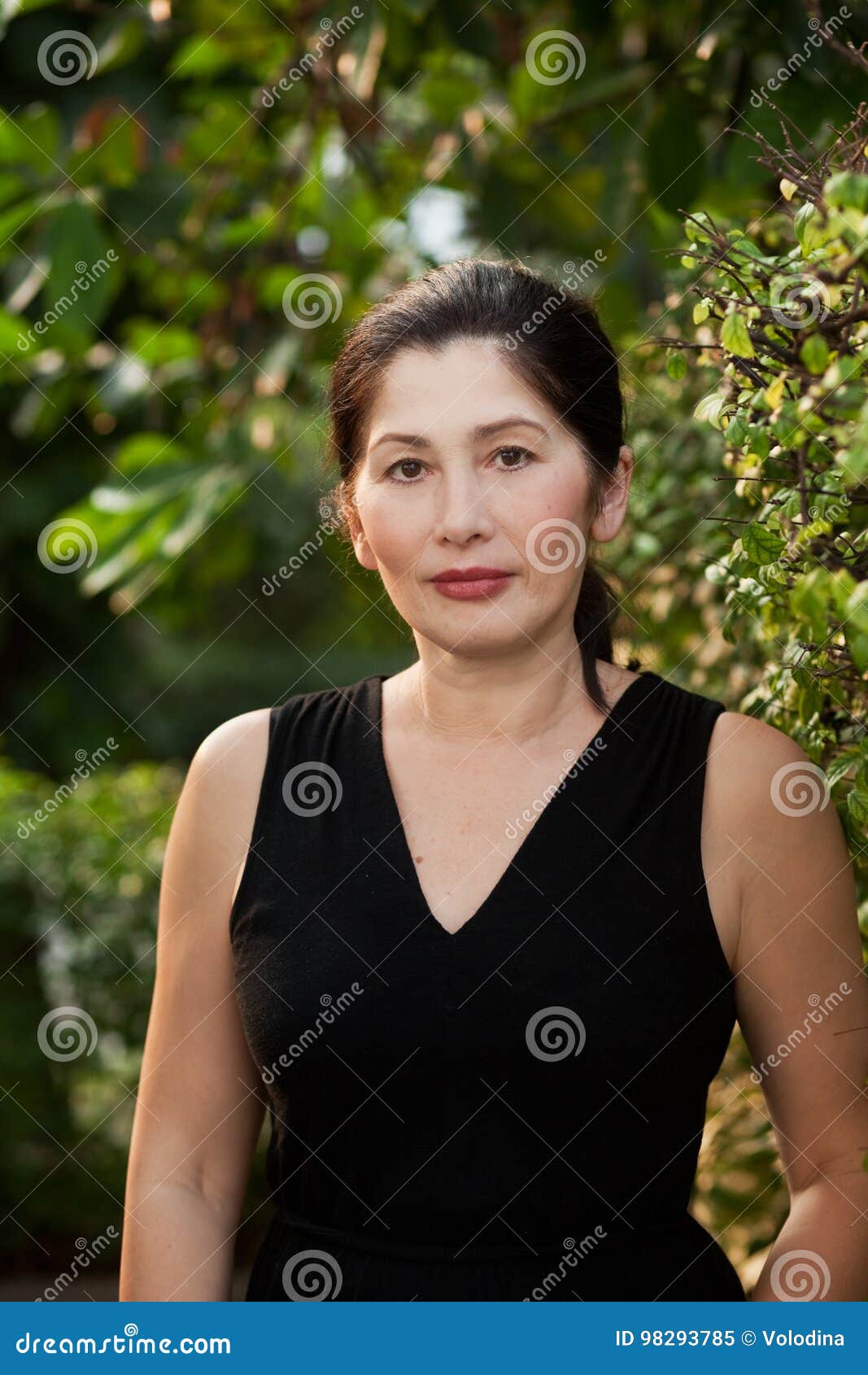 Portrait of a Woman Aged in Nature Stock Image - Image of beautiful ...