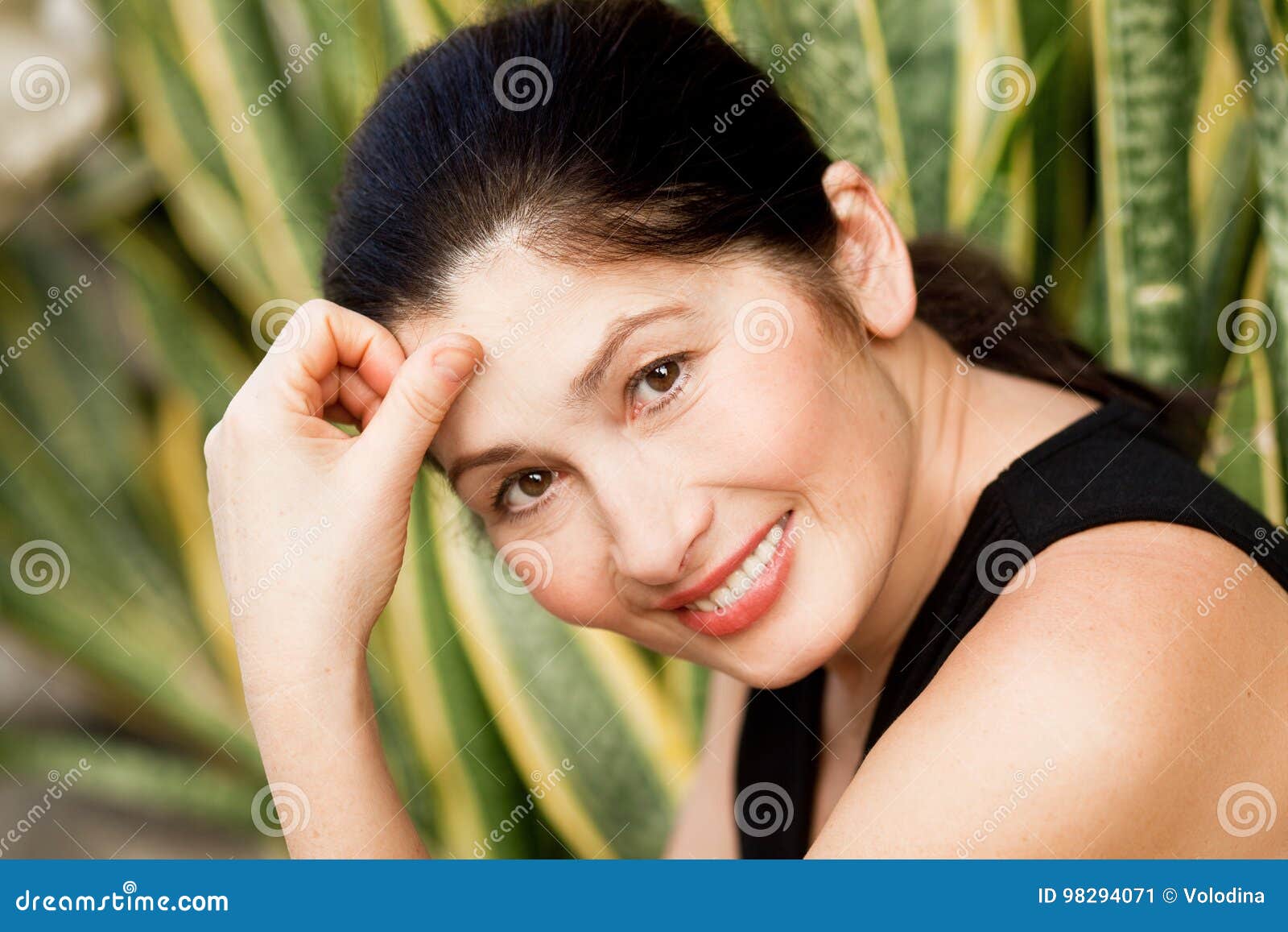 Portrait of a Woman Aged in Nature Stock Image - Image of ...