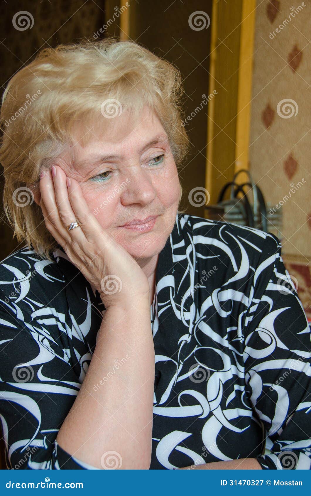 Portrait of the Woman Behind a Table Stock Image - Image of lips, smile ...