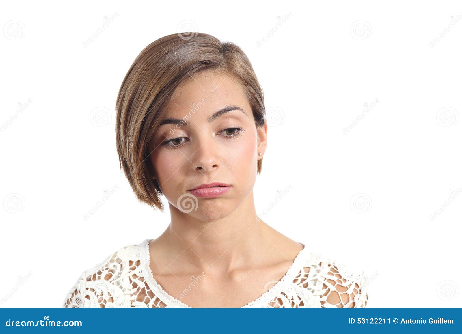 Portrait of a Woman with Bored Expression Stock Image - Image of ...