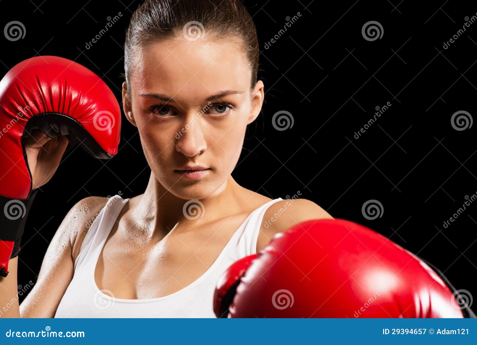 Portrait of a woman boxer stock image. Image of beauty - 29394657