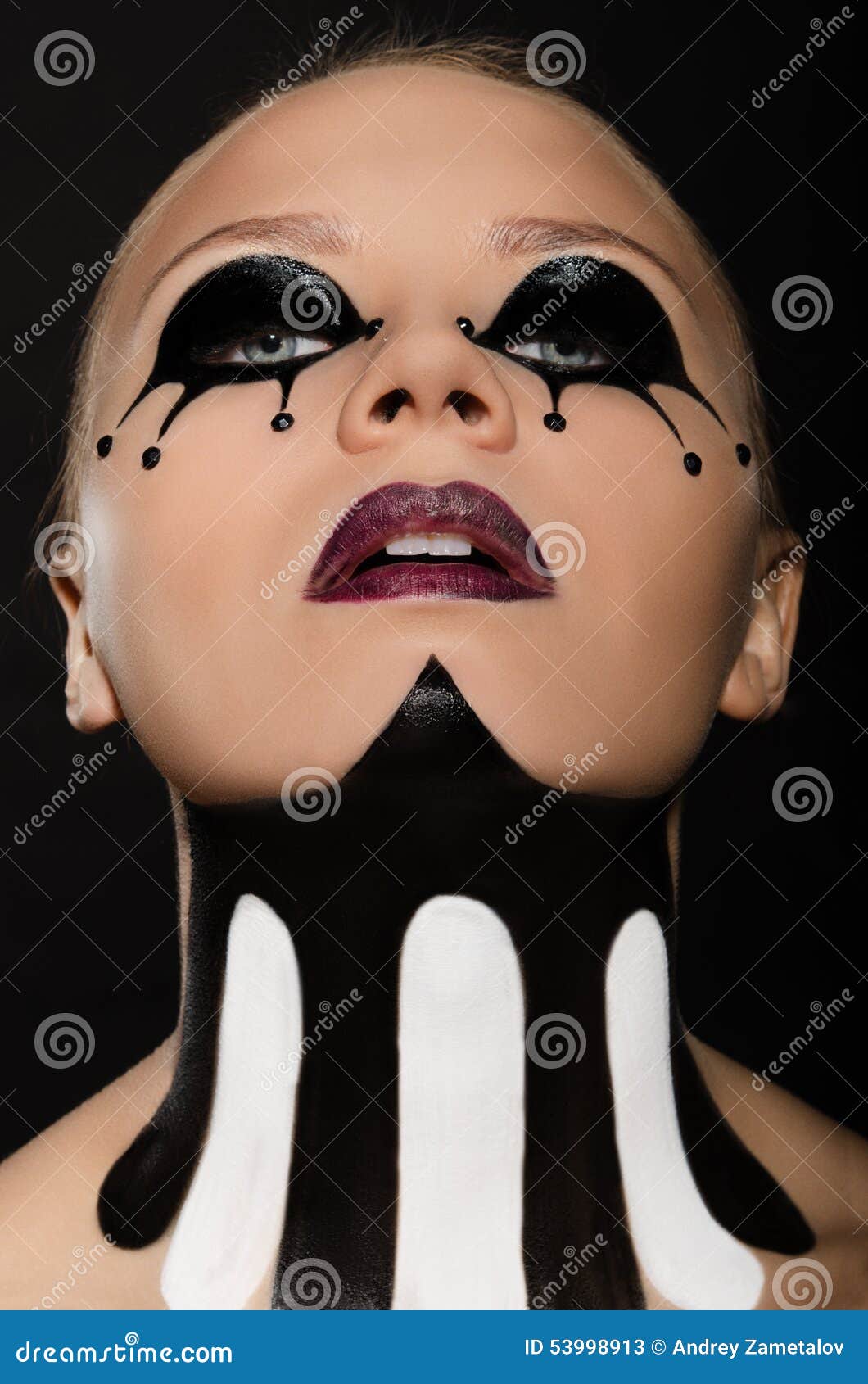 Portrait of Woman with Creative Face Art Stock Image - Image of stage ...