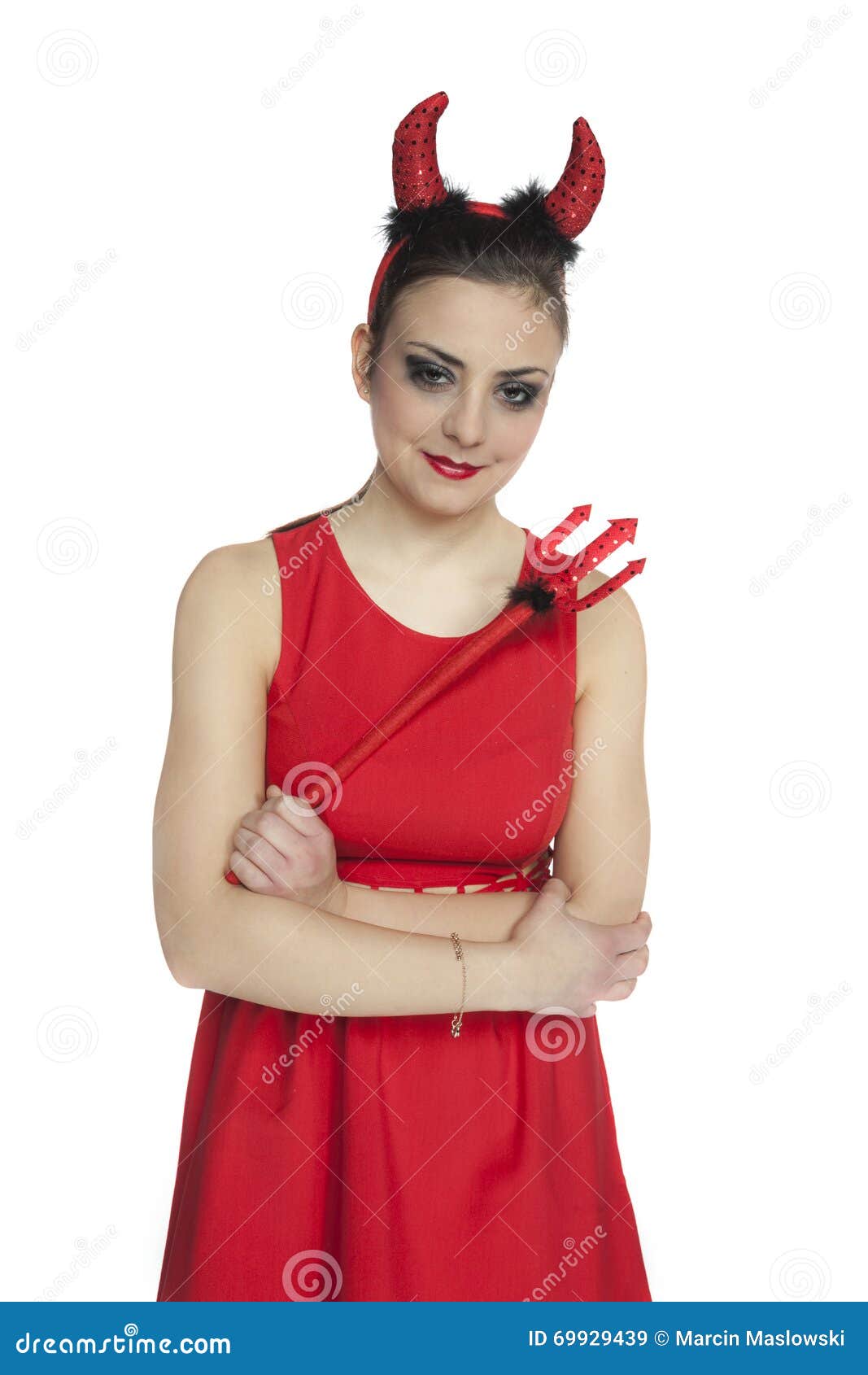 Portrait of a woman devil stock image. Image of background - 69929439