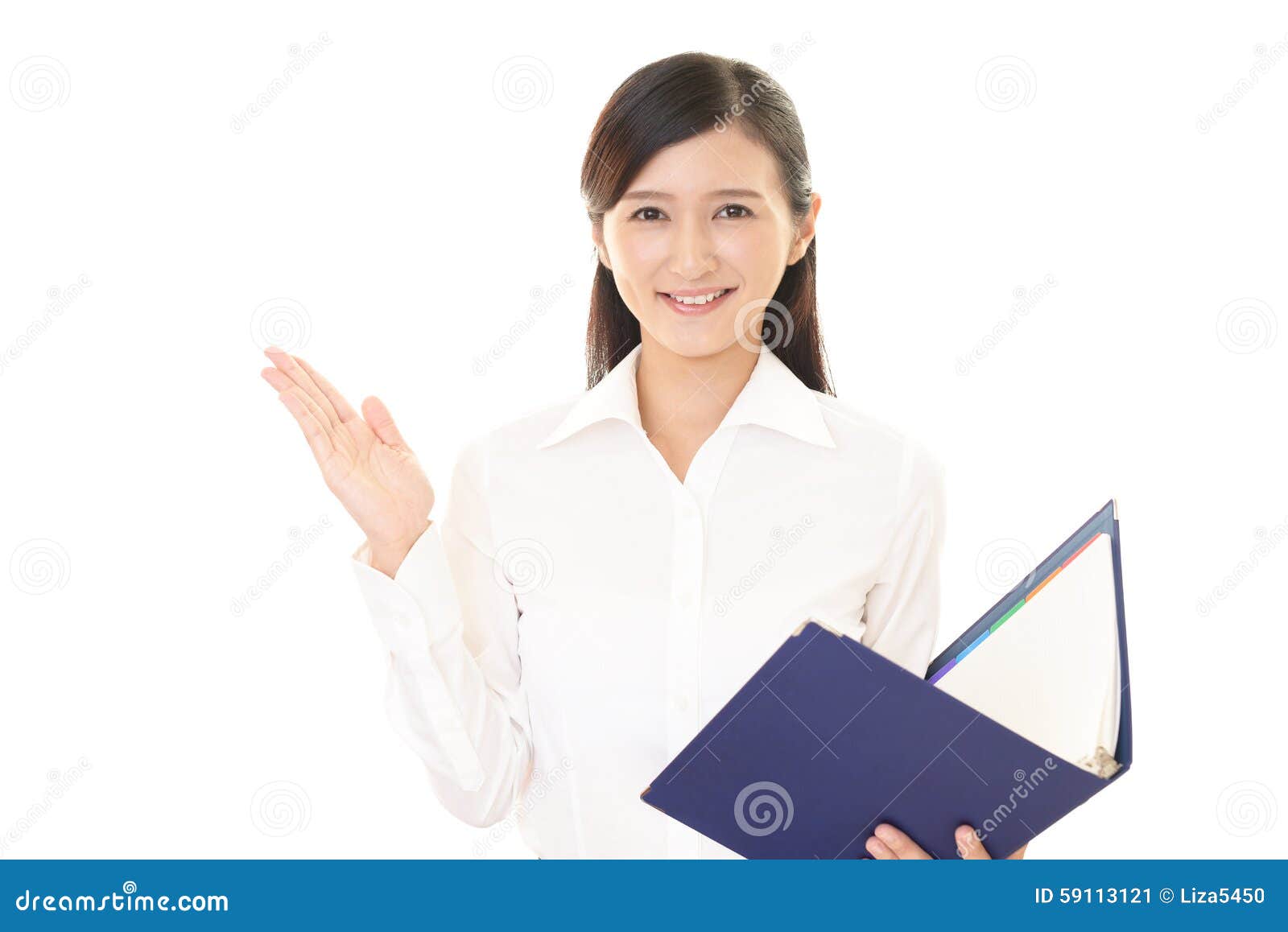 Portrait of a Woman Doing a Presentation Stock Image - Image of asian ...