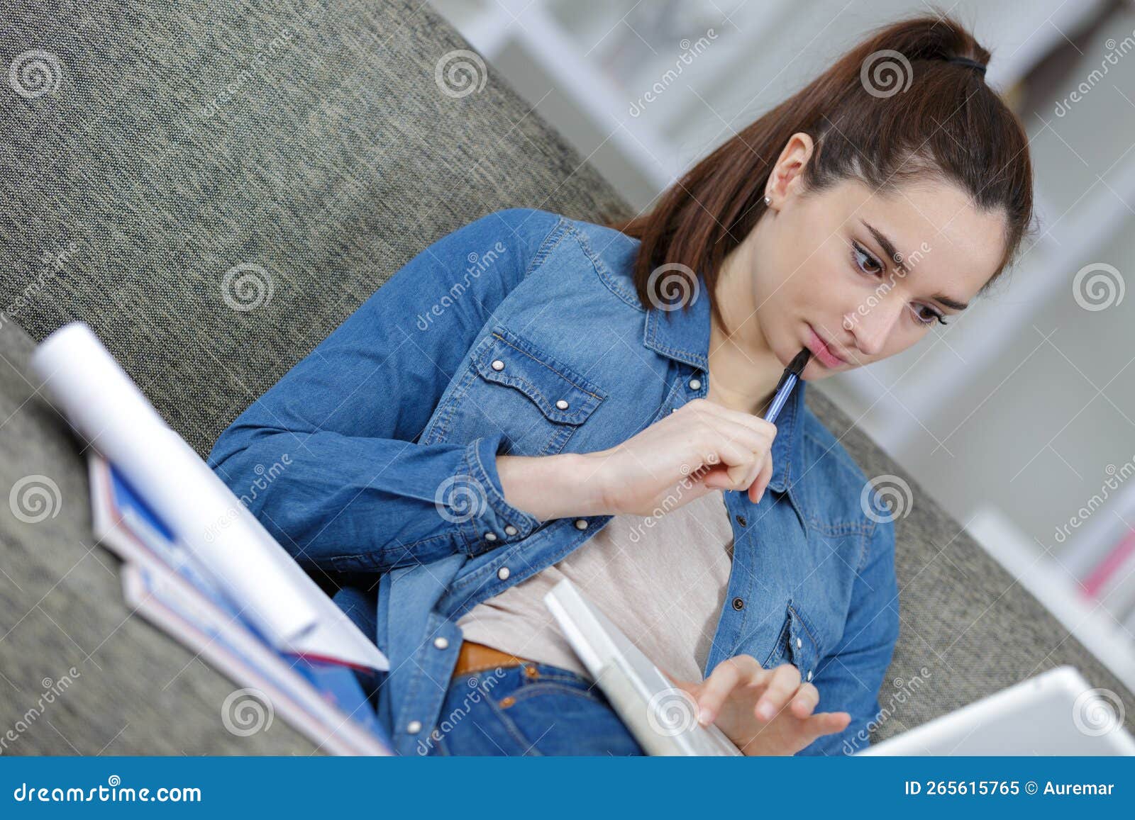 Portrait Woman Doing Projects Stock Image - Image of educate, education ...