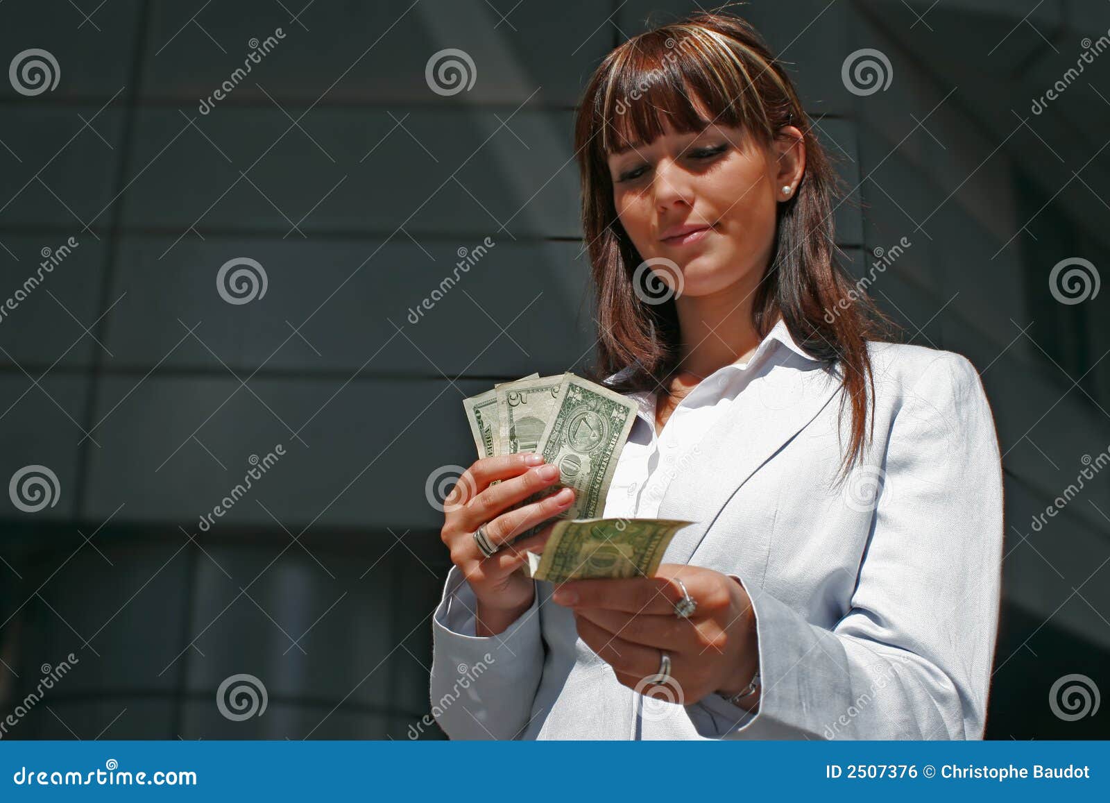 Portrait of Woman with Dollars Stock Photo - Image of attraction ...