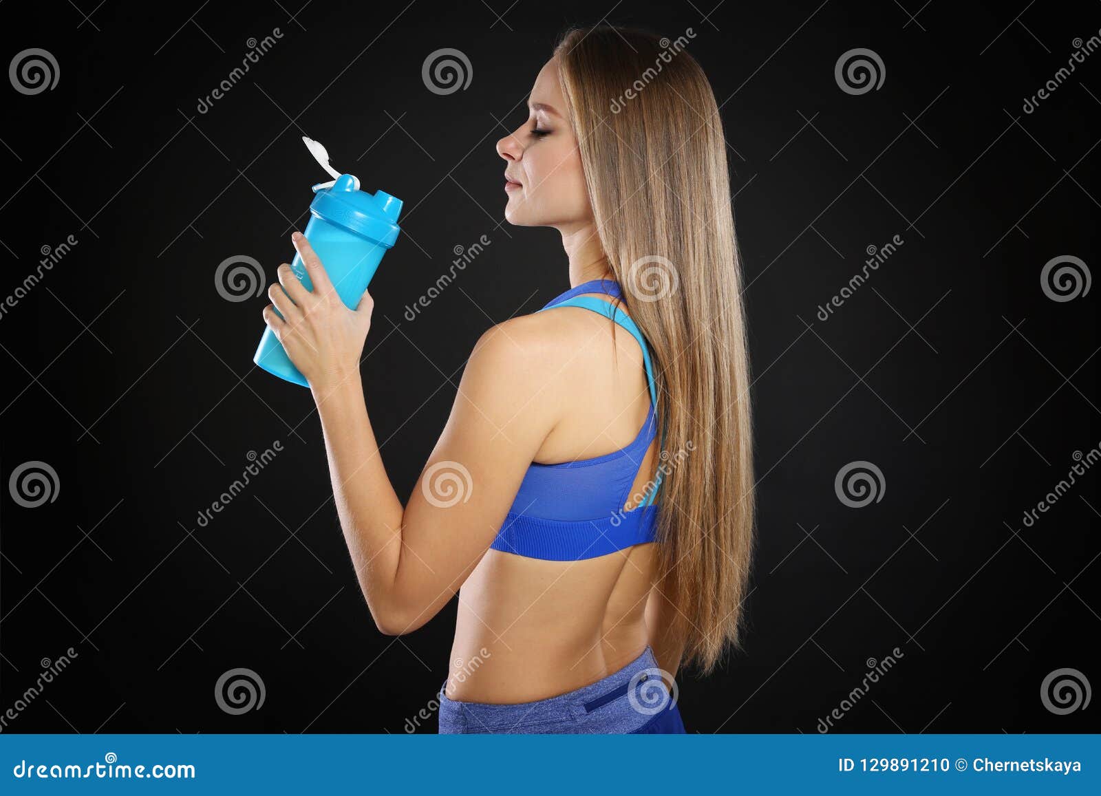 Portrait of Woman Drinking Protein Shake Stock Photo - Image of body ... Portrait of Woman Drinking Protein Shake Stock Photo - Image of body ...