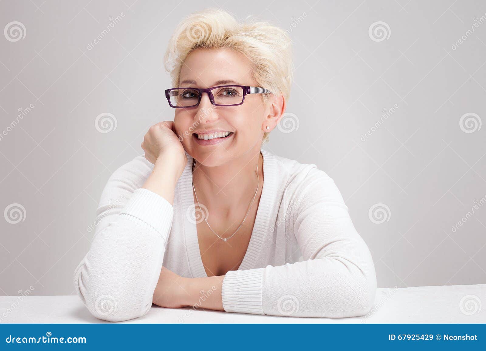 Portrait Of Woman In Eyeglasses Stock Image Image Of Attractive