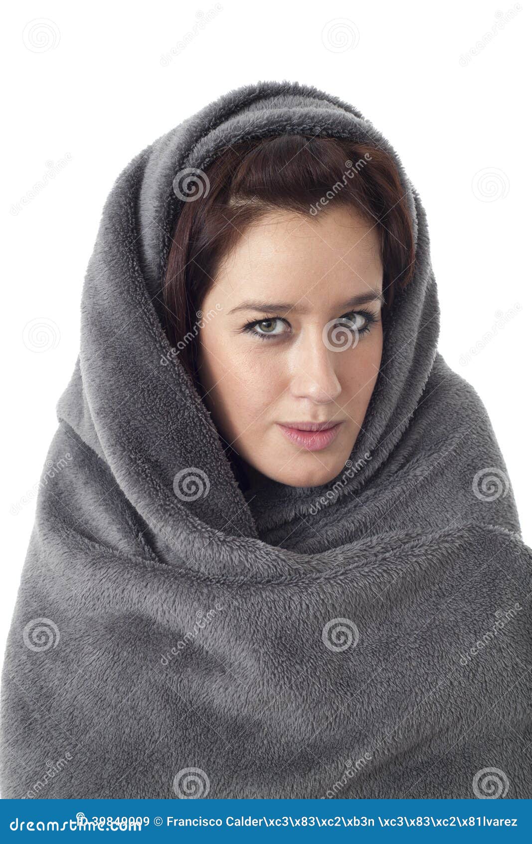 Portrait of a Woman Feeling Cold Stock Image - Image of adult, seasonal ...