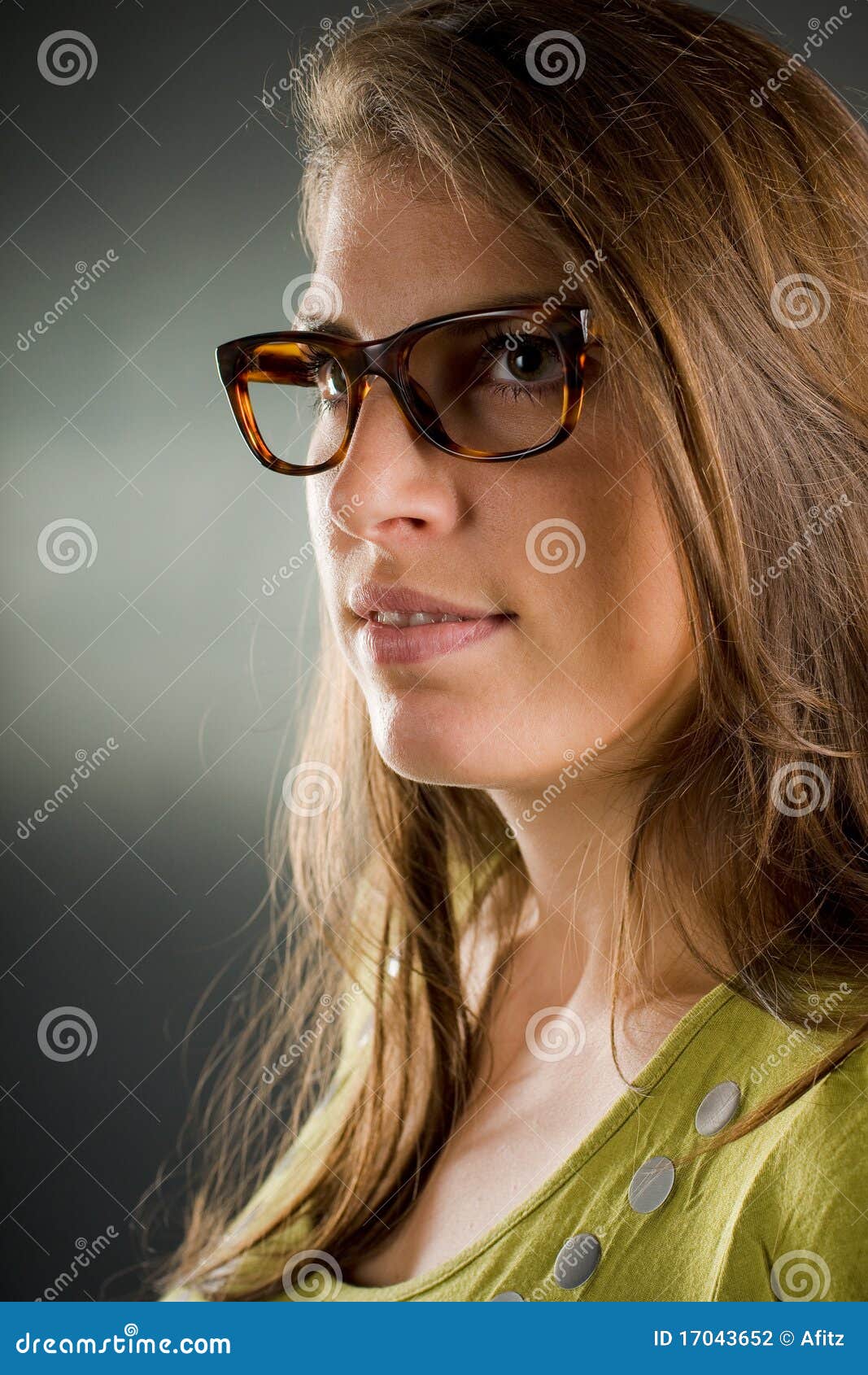 Portrait of a Woman with Glasses Stock Photo - Image of female, model ...