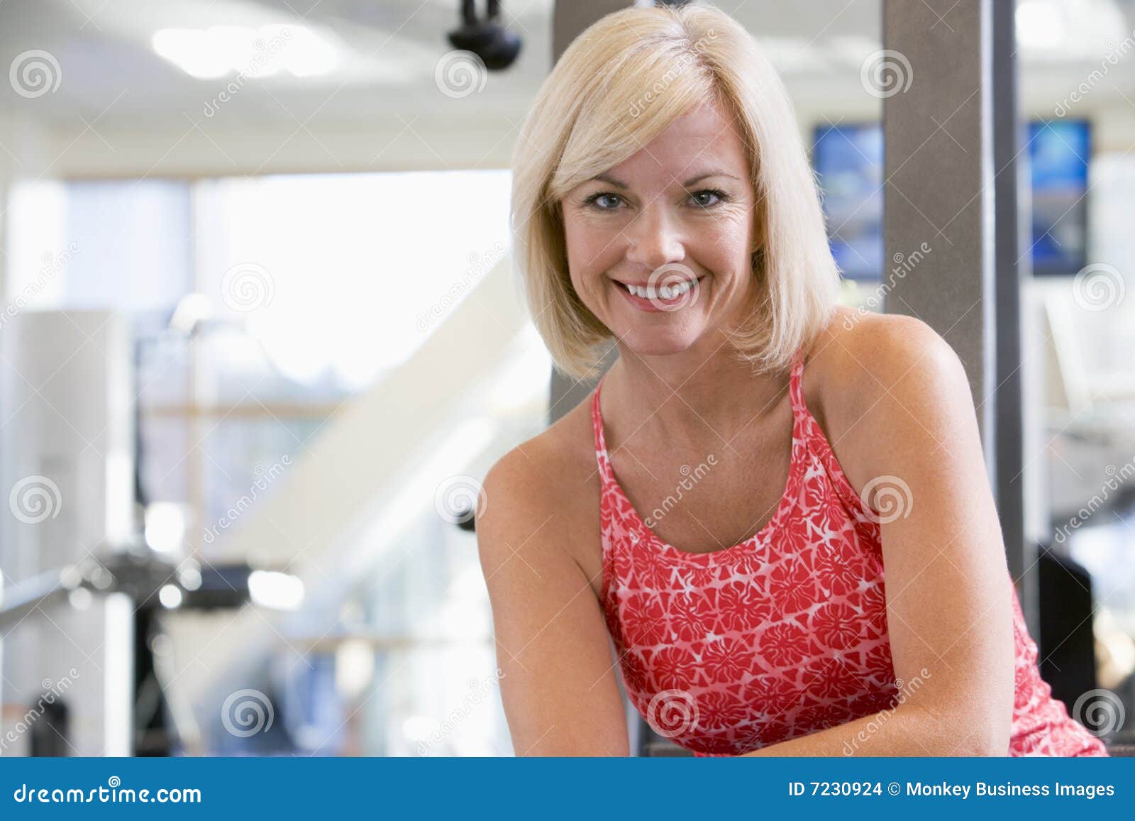 Portrait of Woman at Gym stock photo. Image of active - 7230924