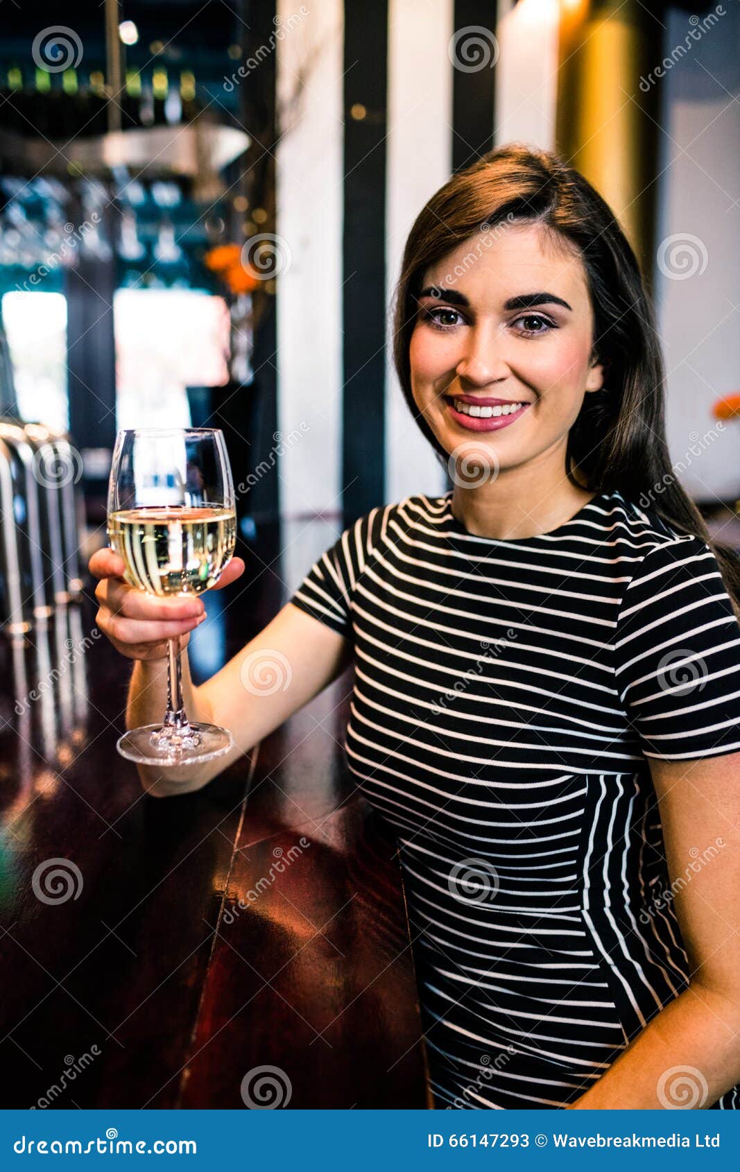 Portrait Of Woman Holding A Glass Of Wine Stock Image Image Of