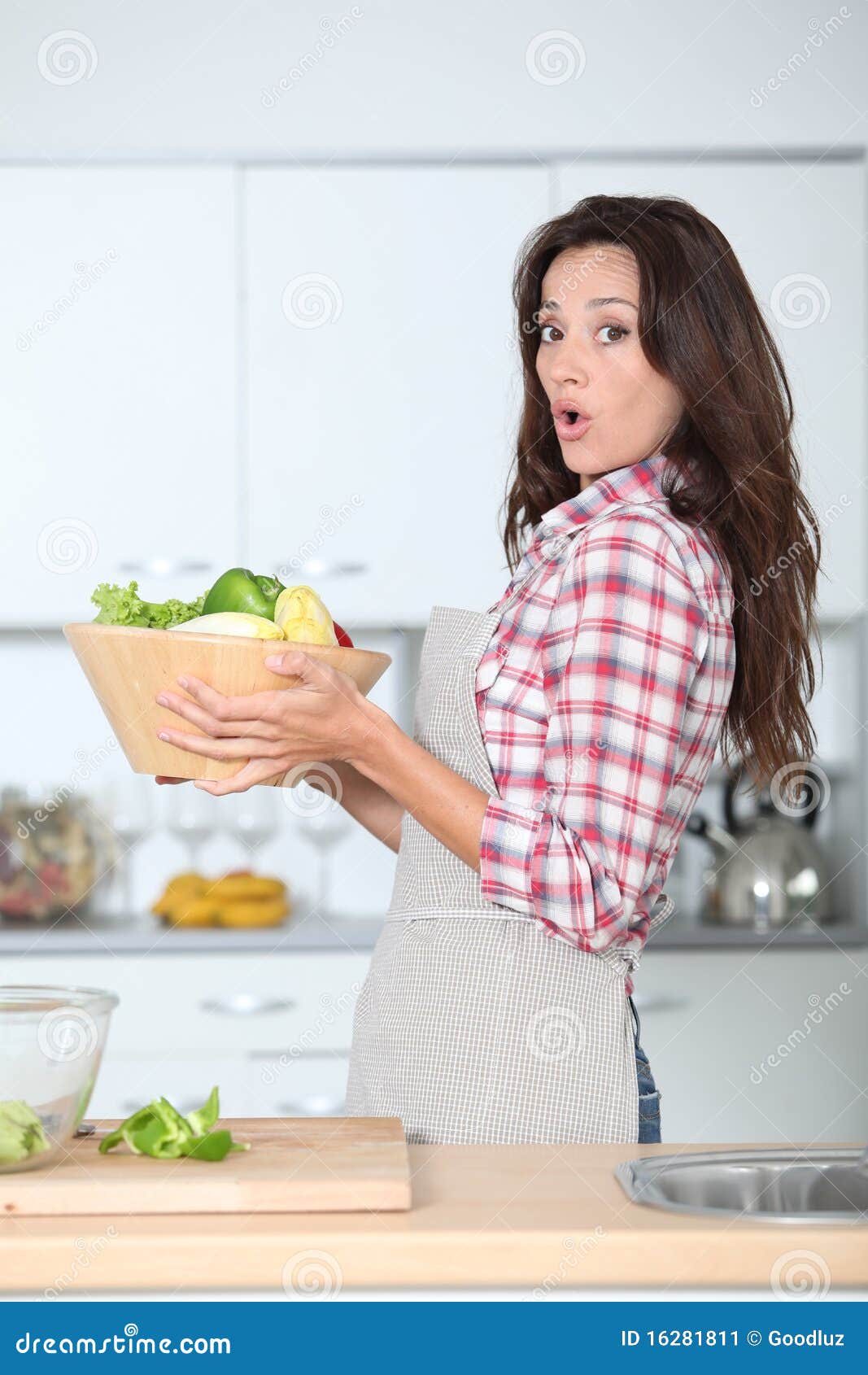 Portrait of Woman in Kitchen Stock Image - Image of beautiful, woman ...