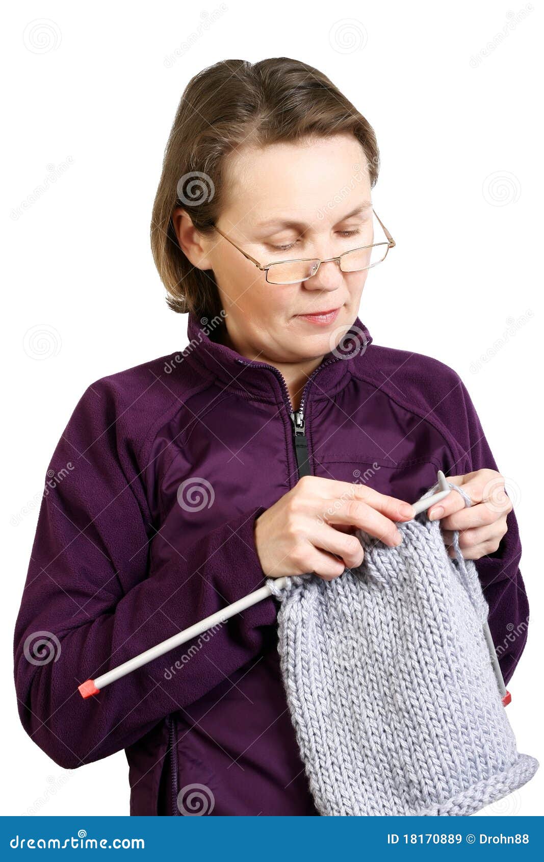 Portrait of woman knitting stock image. Image of naturally - 18170889