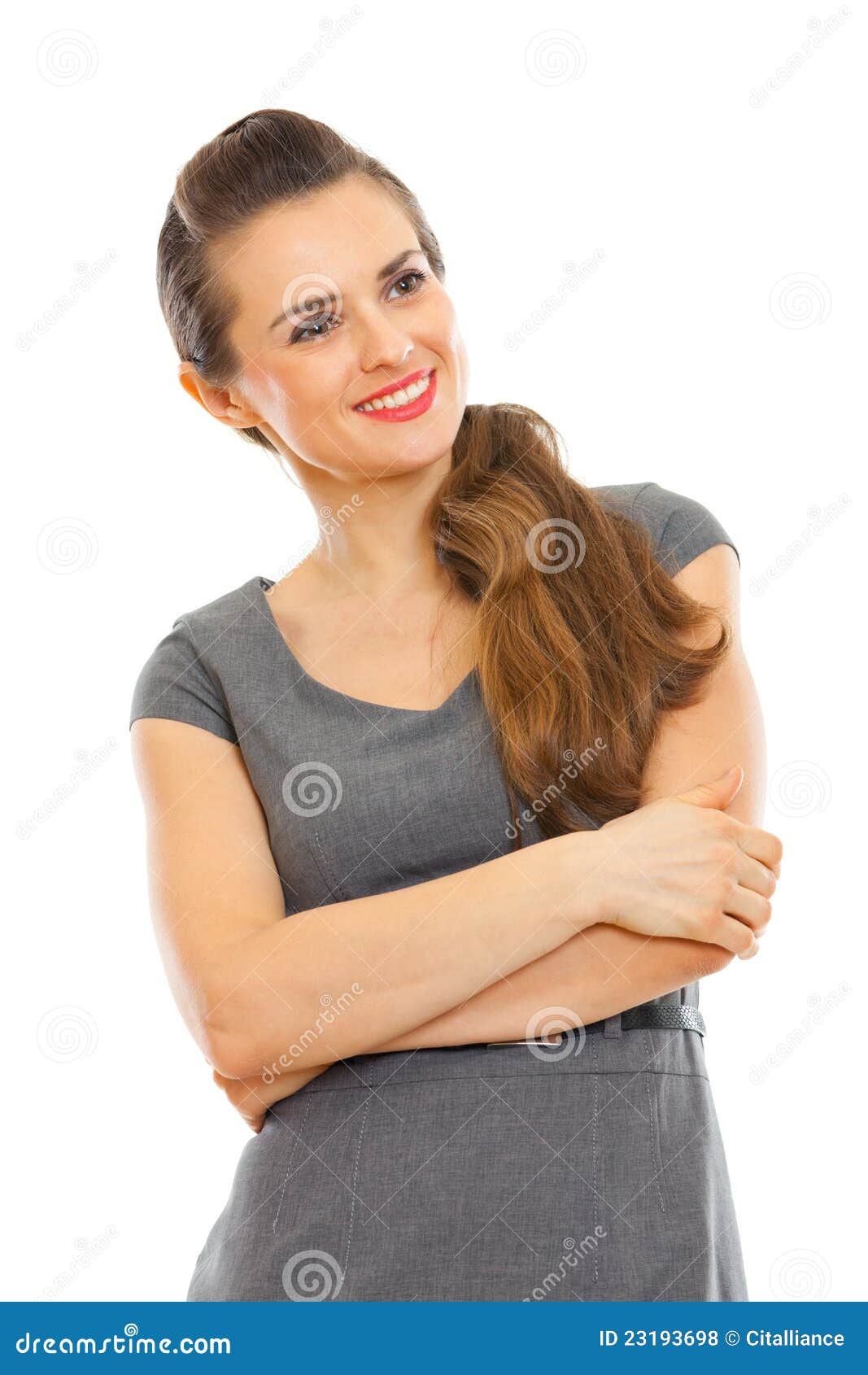 Portrait of Woman Looking on Side Stock Photo - Image of employee ...