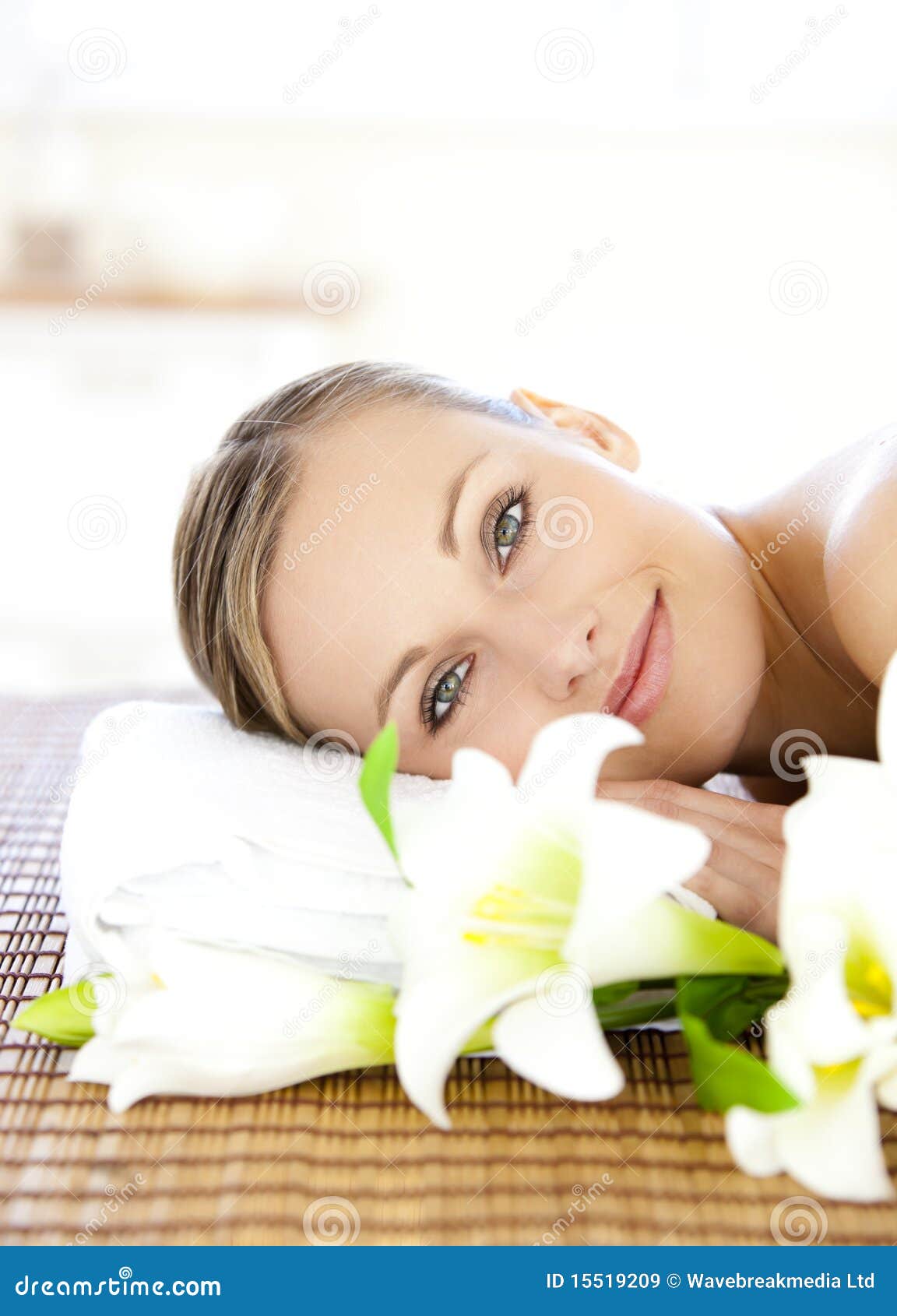 Portrait of a Woman Lying during a Back Massage Stock Image - Image of ...