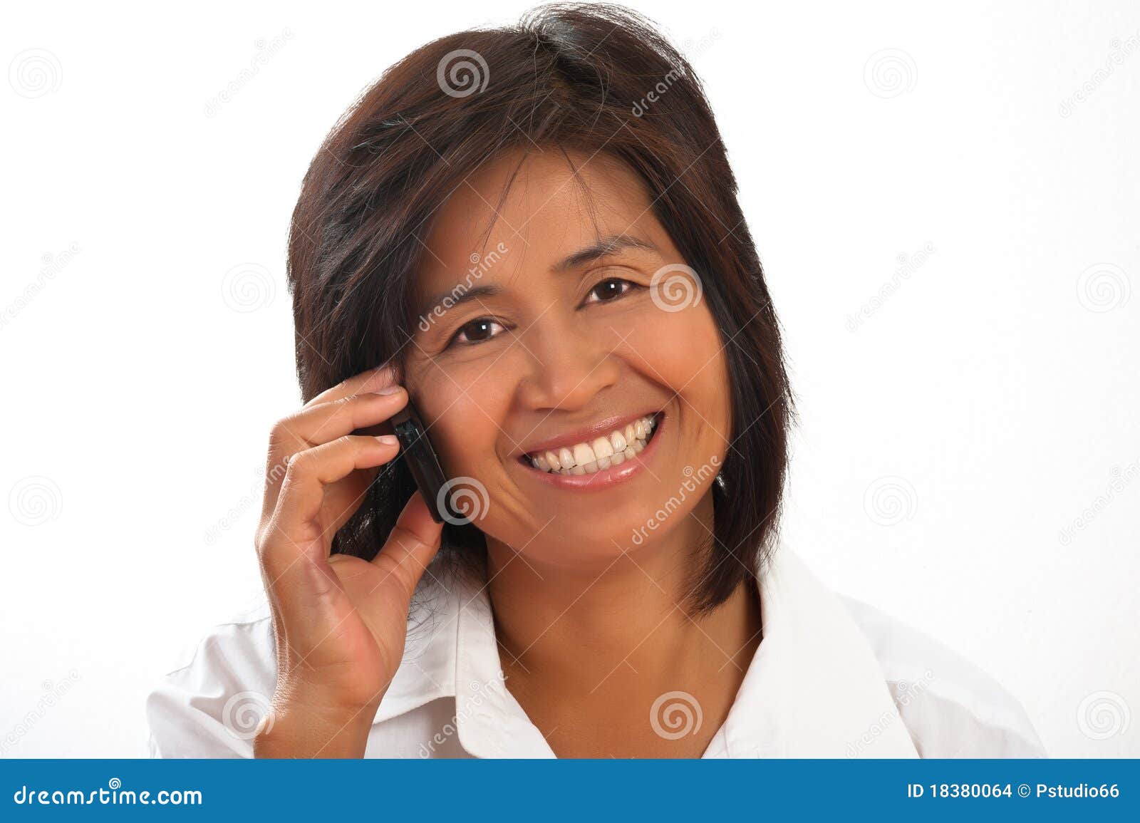 Portrait of a Woman with a Mobile Stock Photo - Image of conference ...