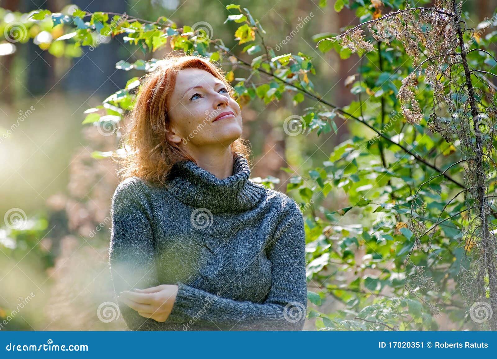 Portrait of Woman in Nature Stock Image - Image of happiness, land ...