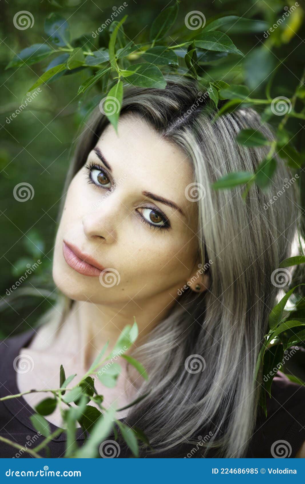 Portrait of the Woman in Nature Stock Image - Image of happiness, girl ...