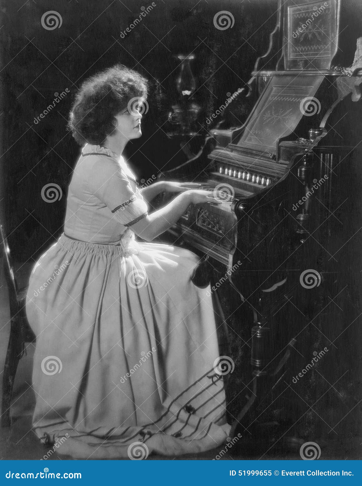 Portrait of Woman Playing Organ Stock Image - Image of antique, formal ...