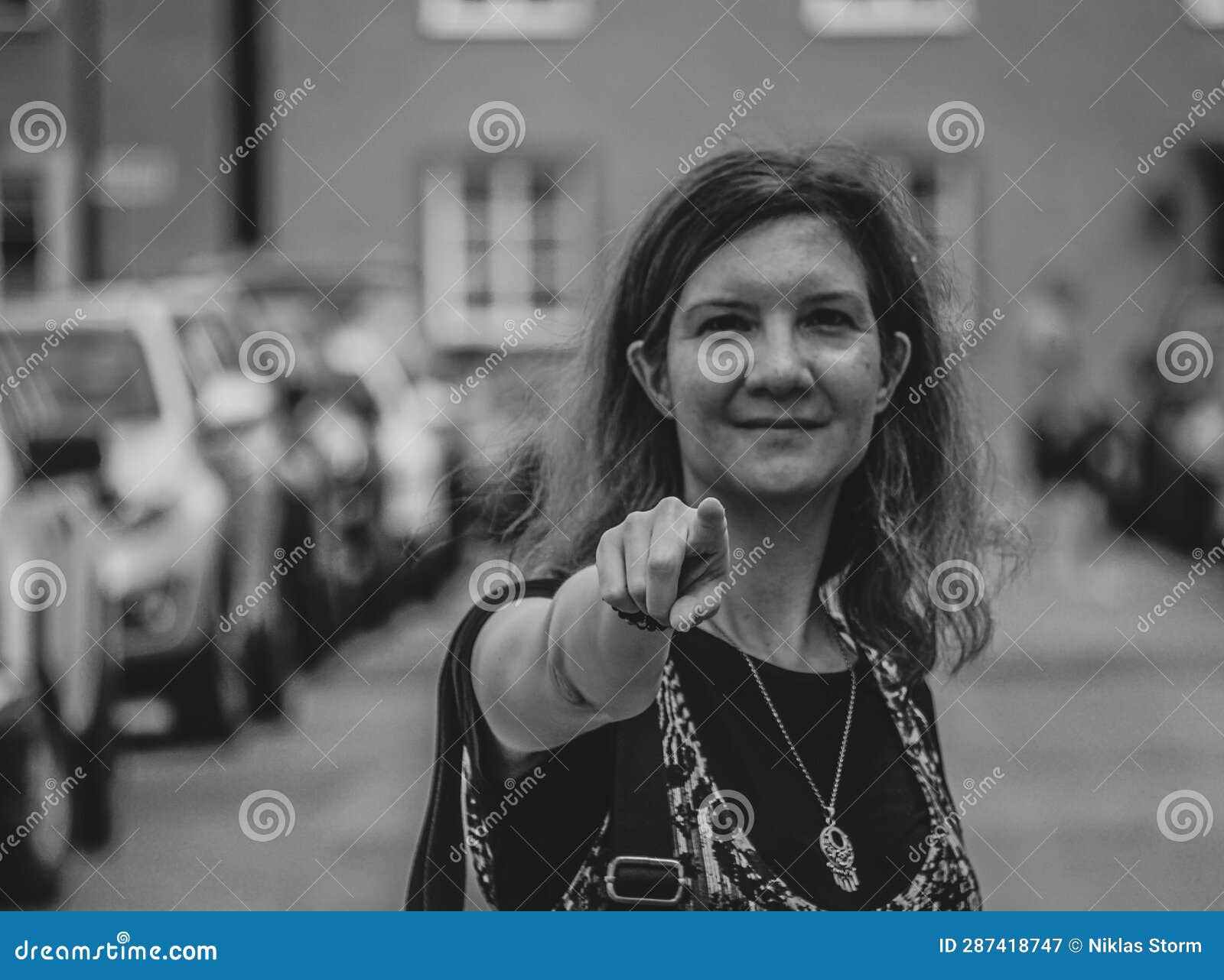 Portrait of a Woman Pointing at the Camera Stock Image - Image of ...