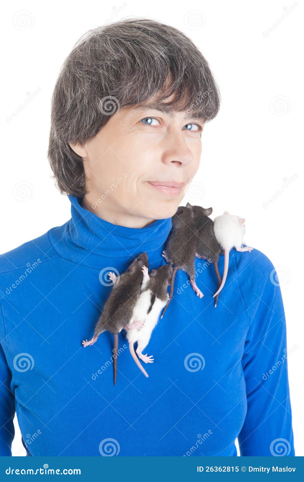 Portrait of the Woman with Rats Stock Image - Image of female, studio ...