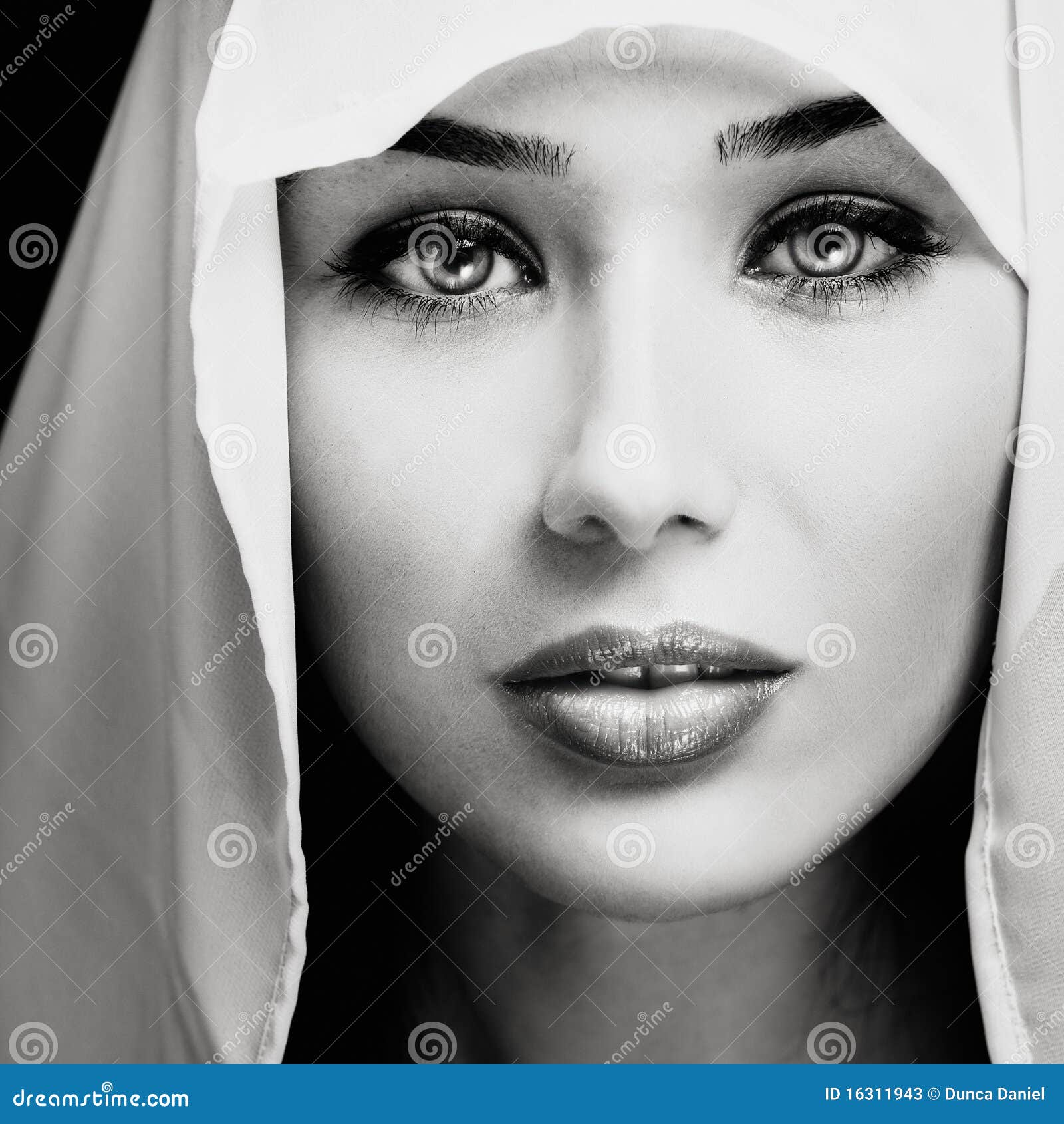 Portrait of Woman with Sensual Expressive Face Stock Image - Image of ...