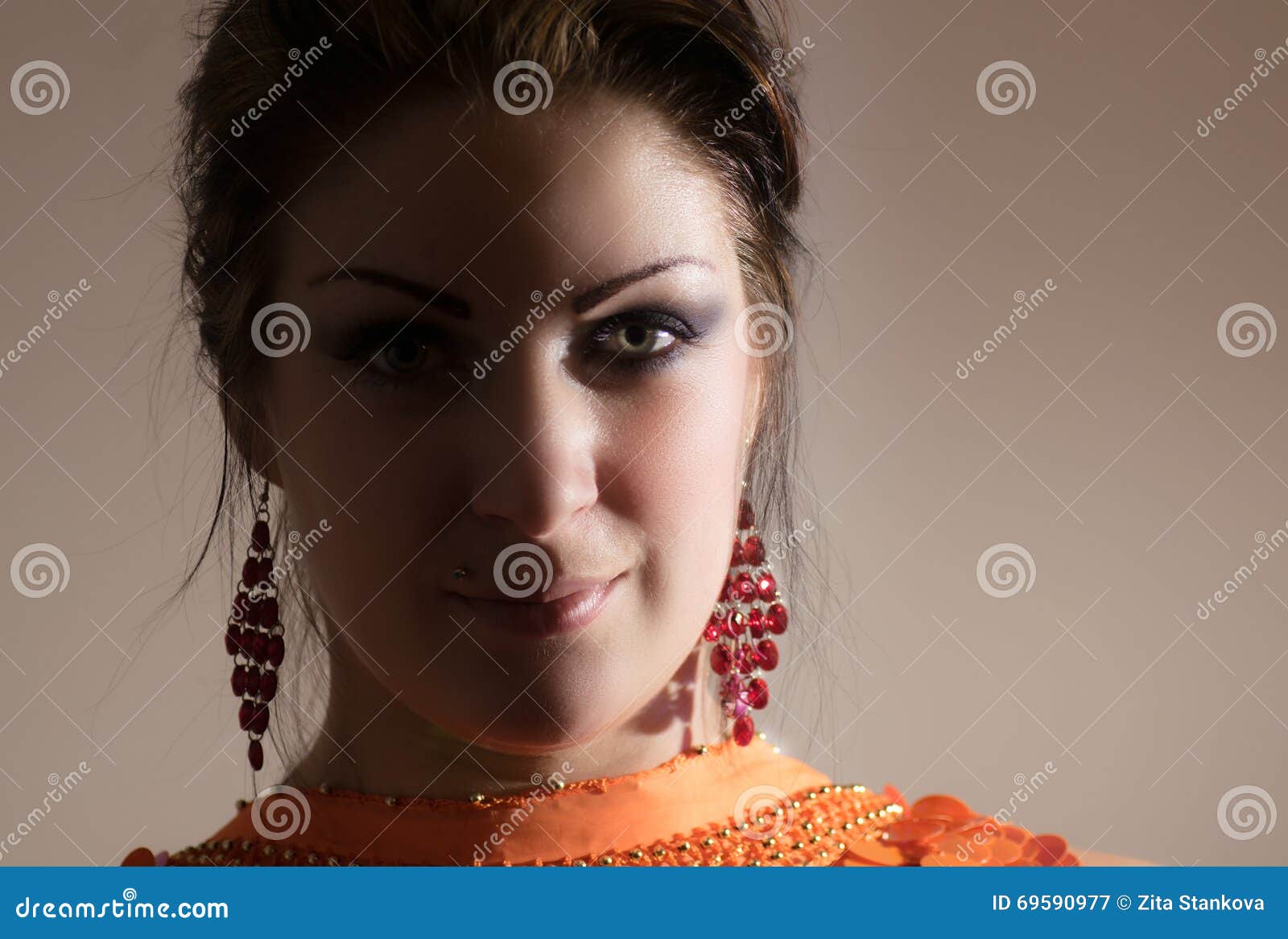 Portrait of a Woman in the Shadow Stock Image - Image of lovely, beauty ...