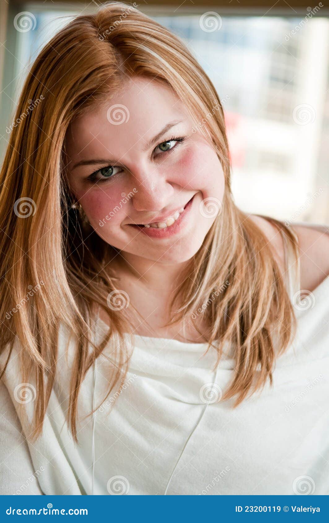Portrait of woman smiling stock image. Image of blond - 23200119