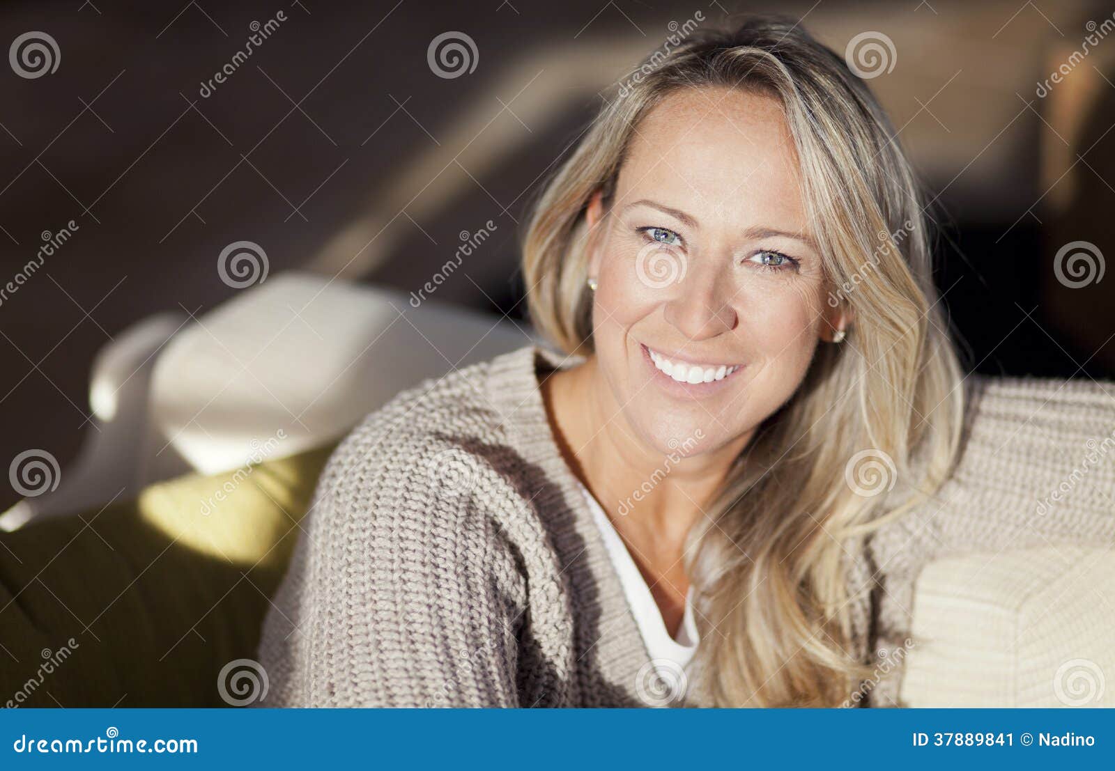 Portrait of a Woman Smiling at the Camera Stock Image - Image of living ...