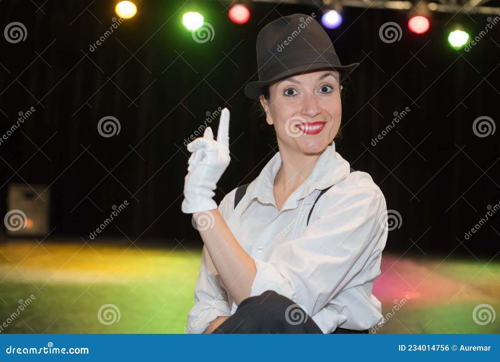 Portrait woman on stage stock photo. Image of outside - 234014756