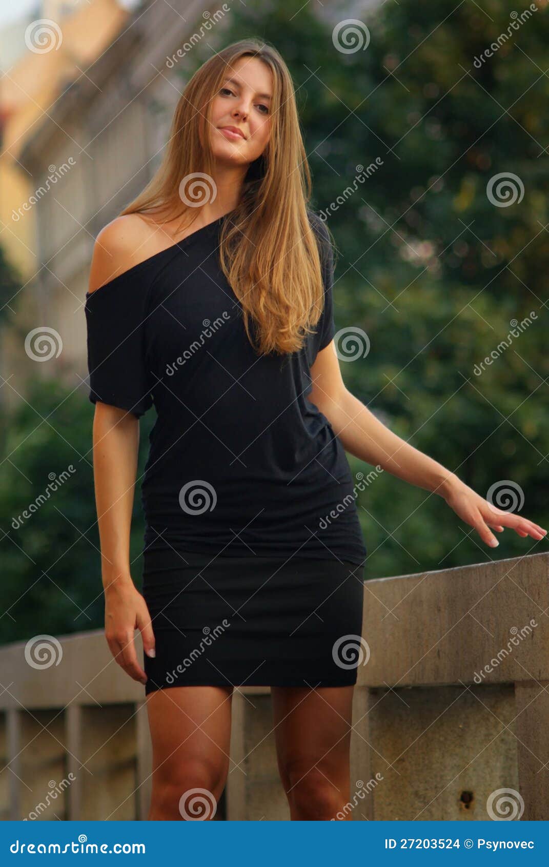 Portrait of a Woman Standing Stock Photo - Image of girl, street: 27203524