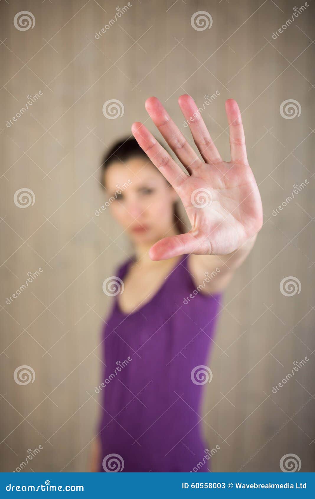 Portrait of Woman with Stop Sign Stock Image - Image of prohibited ...