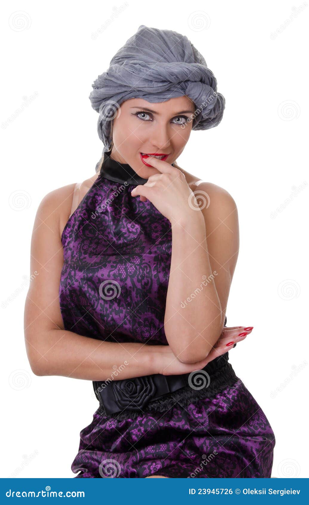 Portrait of Woman in a Turban Stock Photo - Image of fashioned ...