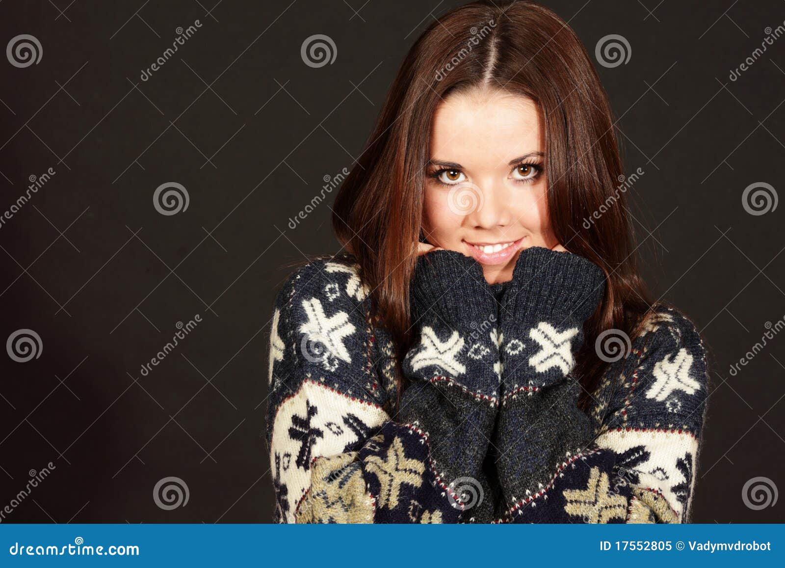 Portrait of a Woman in Warm Sweater Stock Image - Image of friendly ...