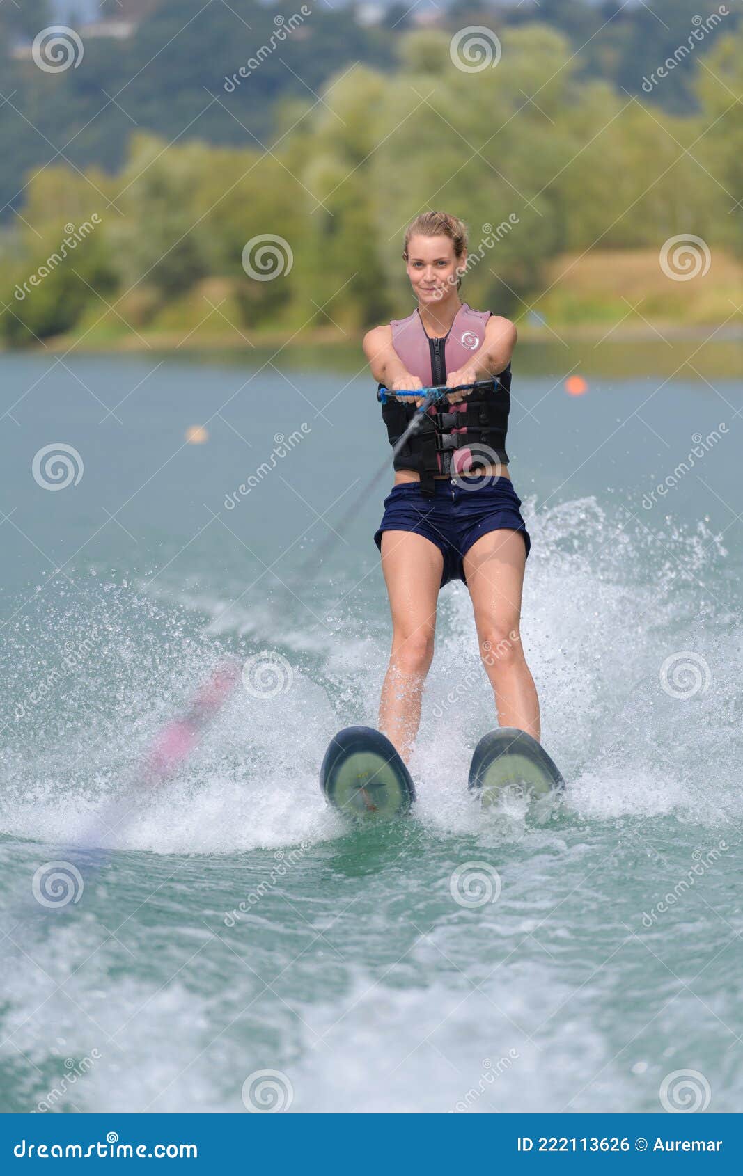 Portrait Woman Water Skiing Stock Photo - Image of person, pleasure ...