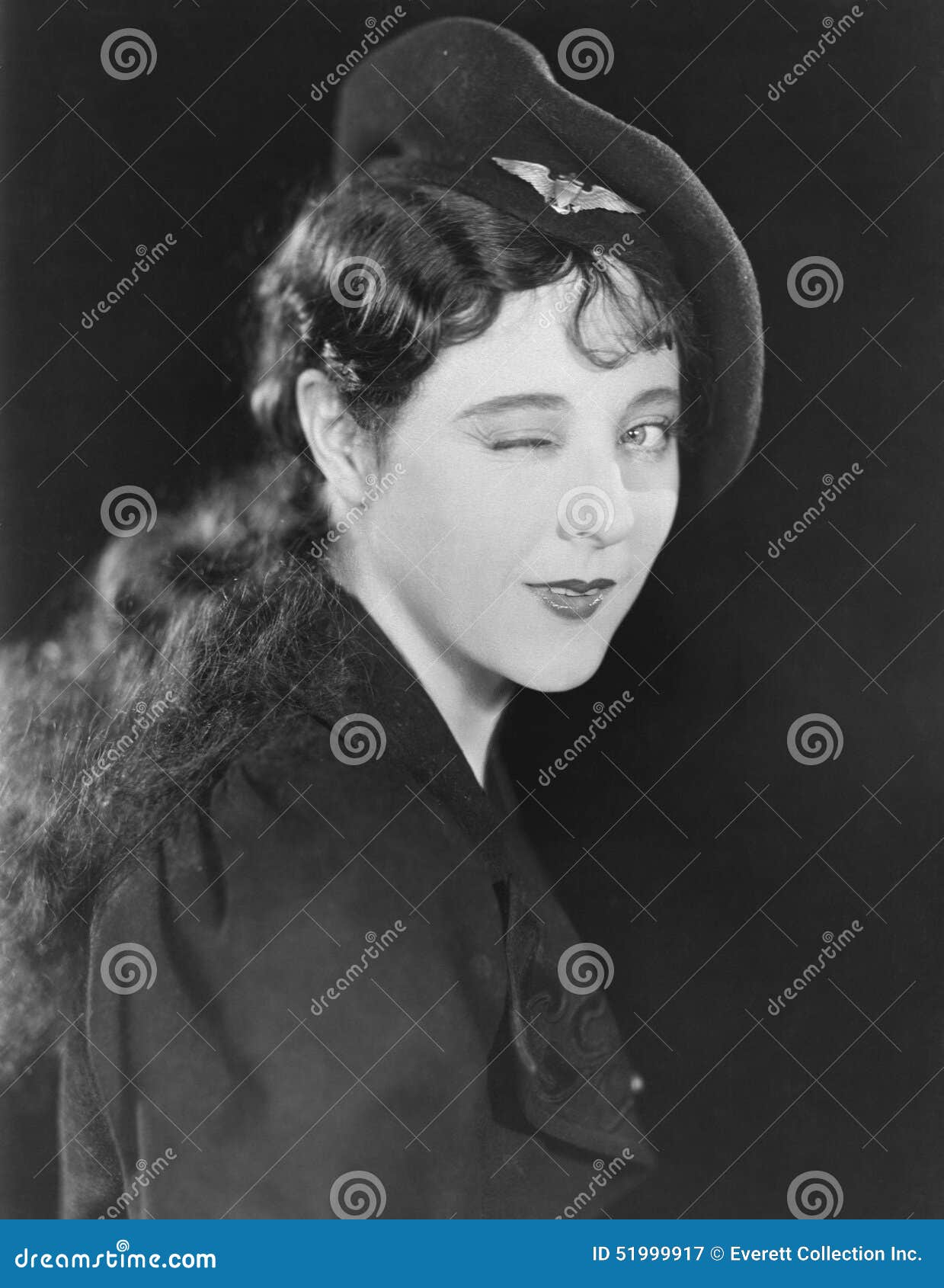 Portrait of woman winking stock image. Image of fashioned - 51999917