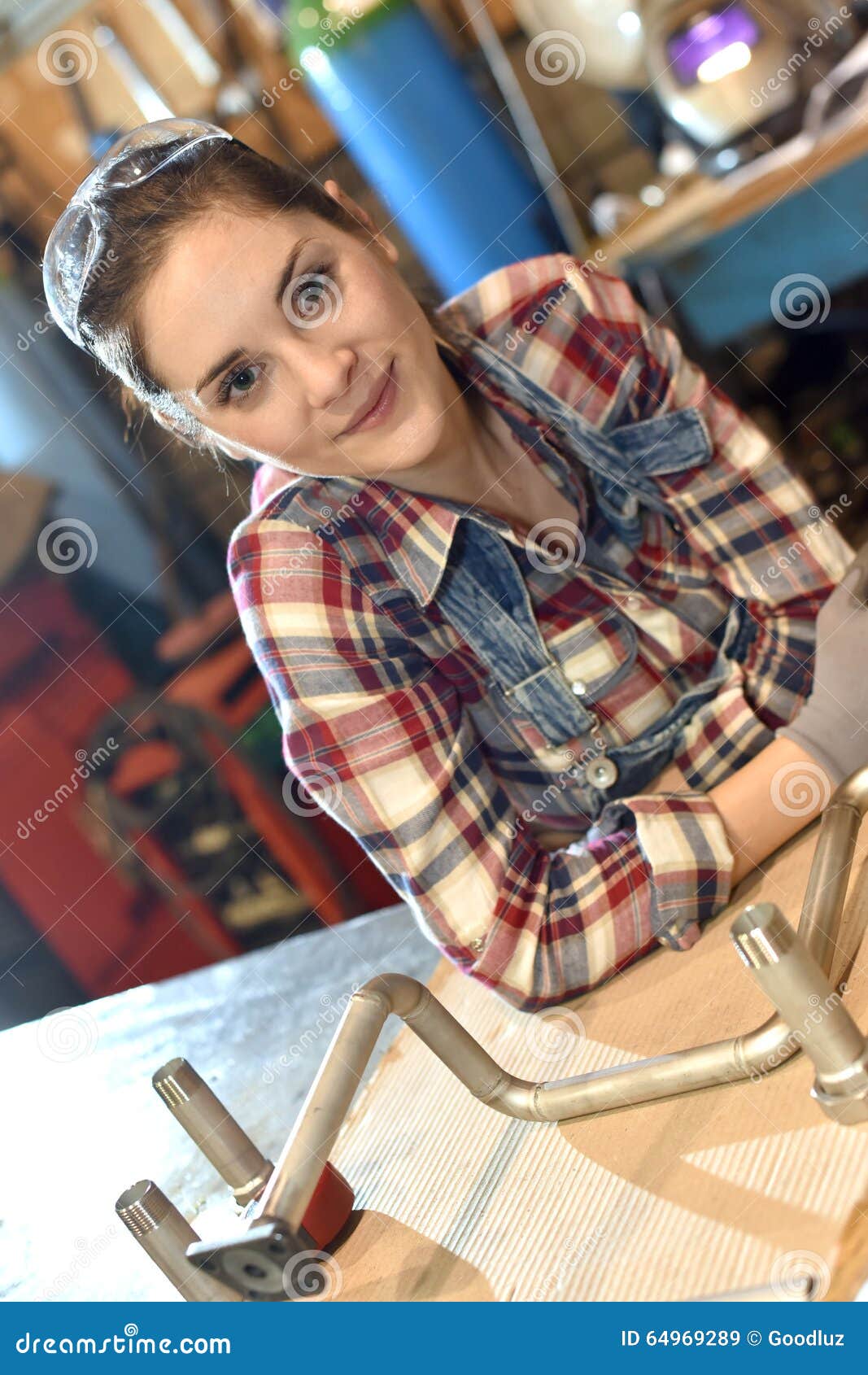 Portrait of Woman Worker in Metallurgy Stock Image - Image of engineer ...