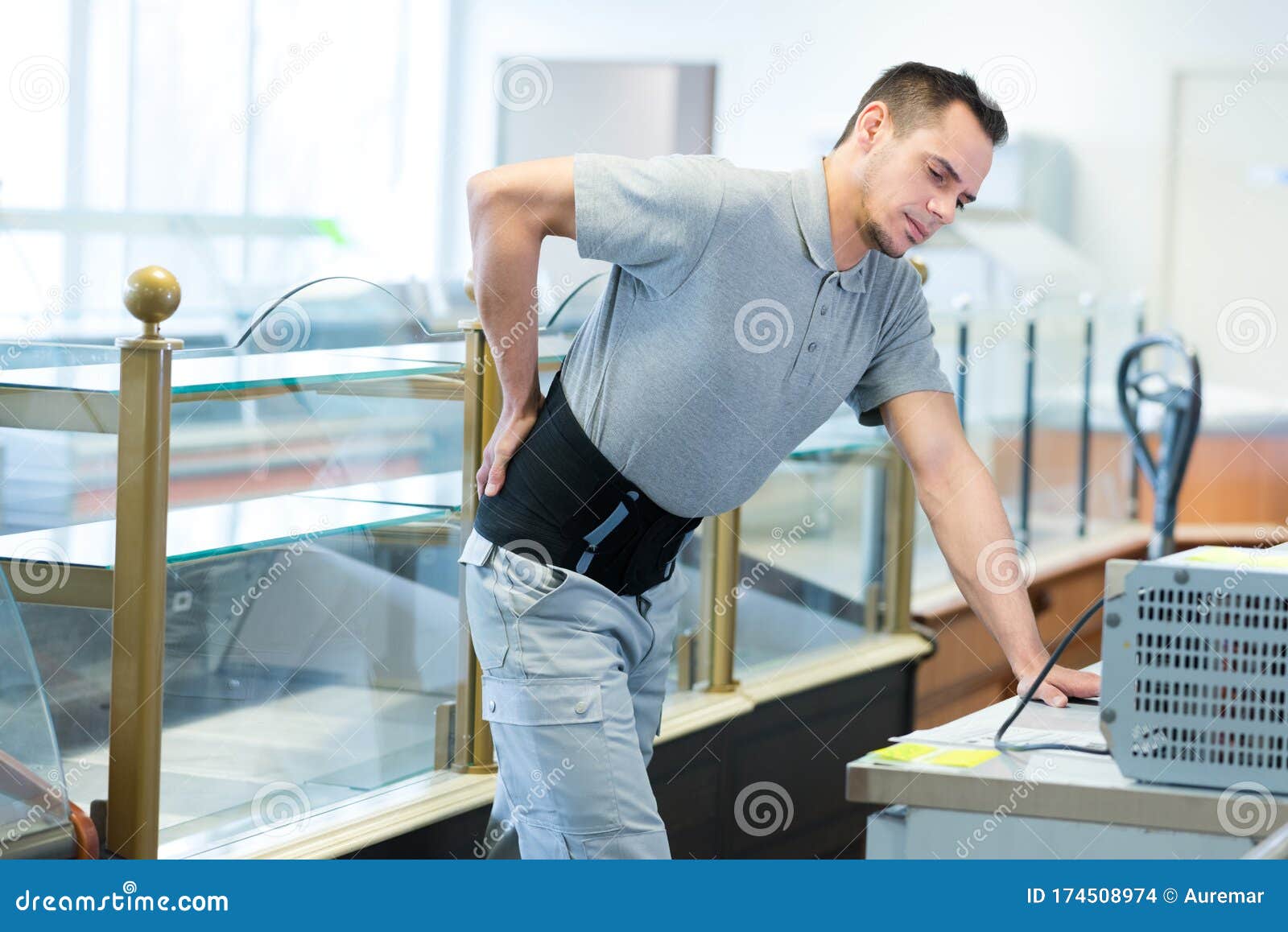 Portrait Worker with Backache Stock Photo - Image of occupation, ache ...
