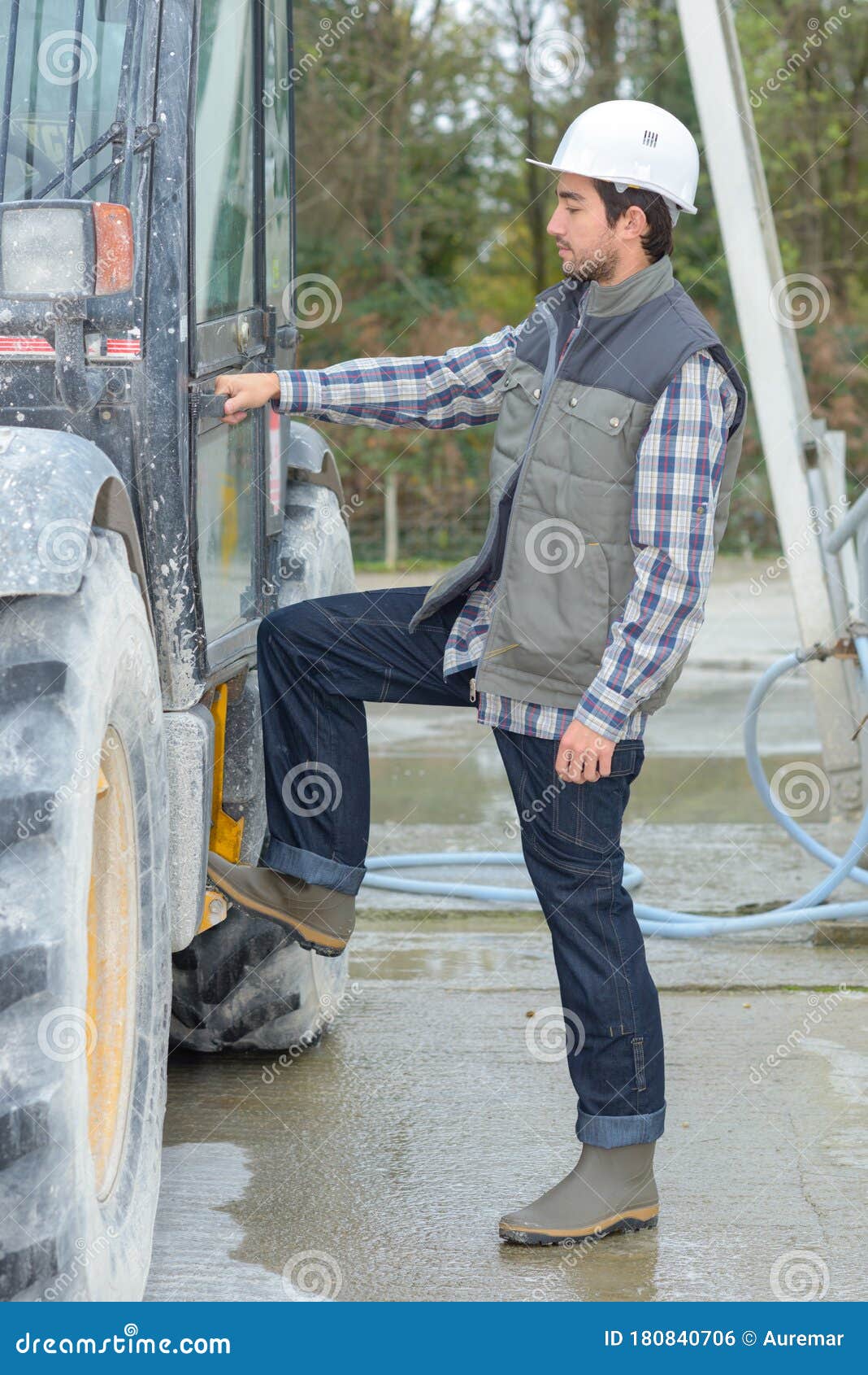 Portrait Worker during Break Over Stock Photo - Image of engineer ...