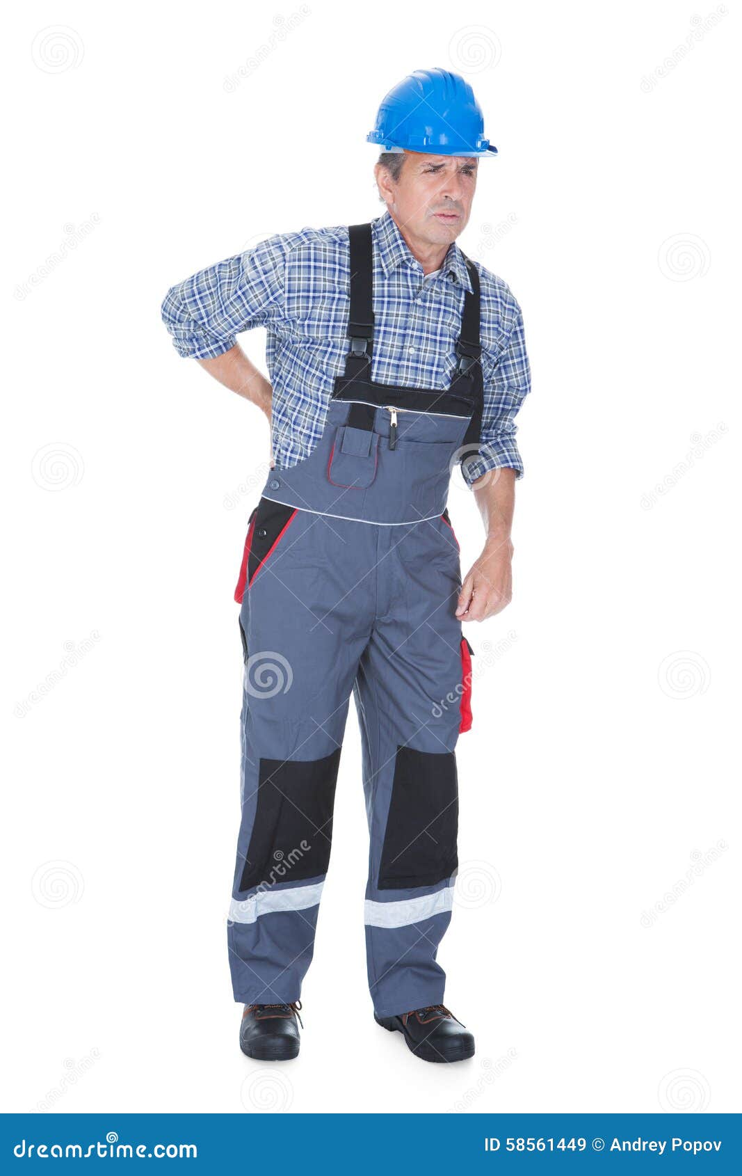 Portrait of a Worker Having Back Pain Stock Image - Image of industry ...