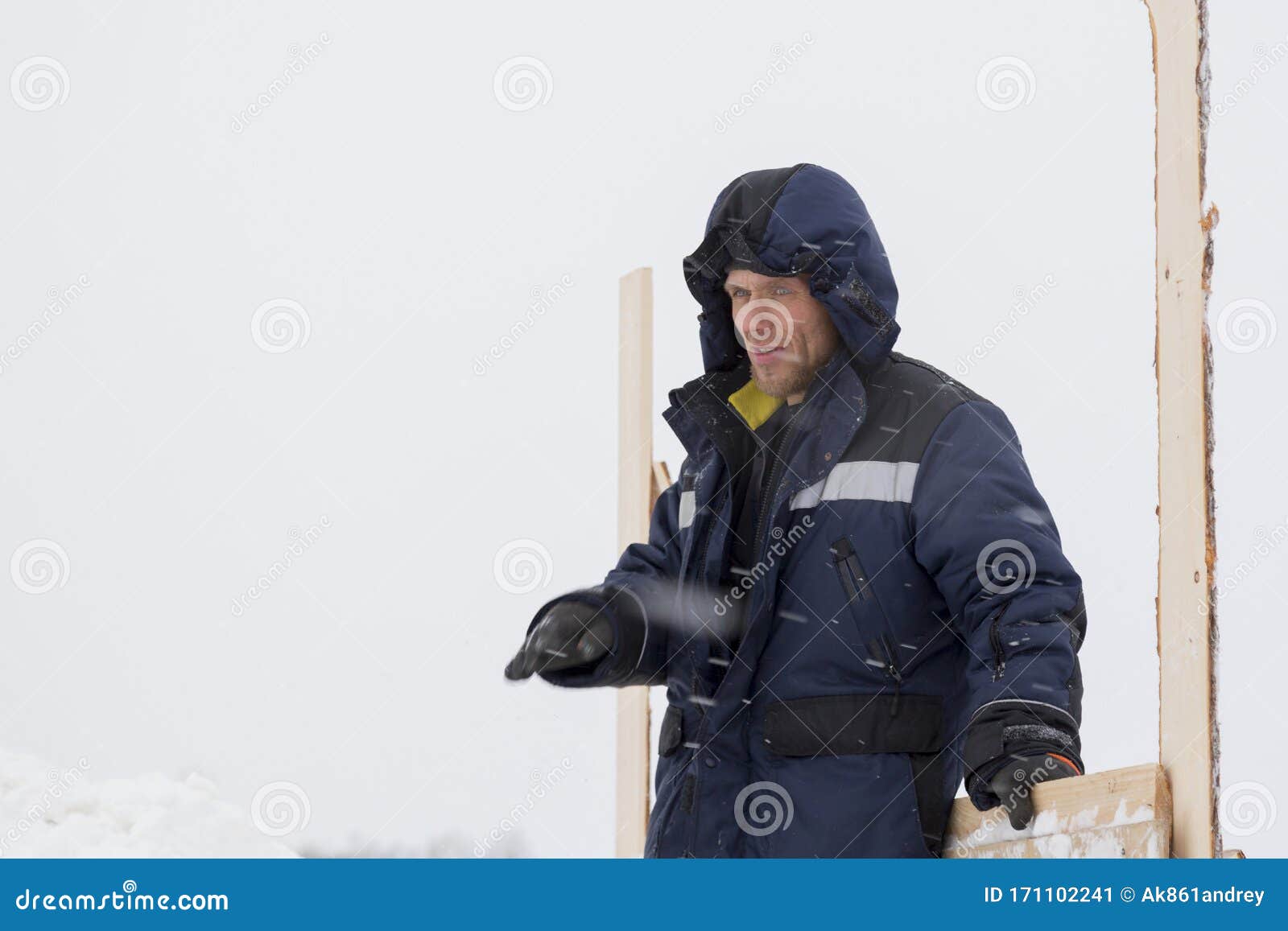Portrait of a Worker in Overalls at a Construction Site Stock Image ...