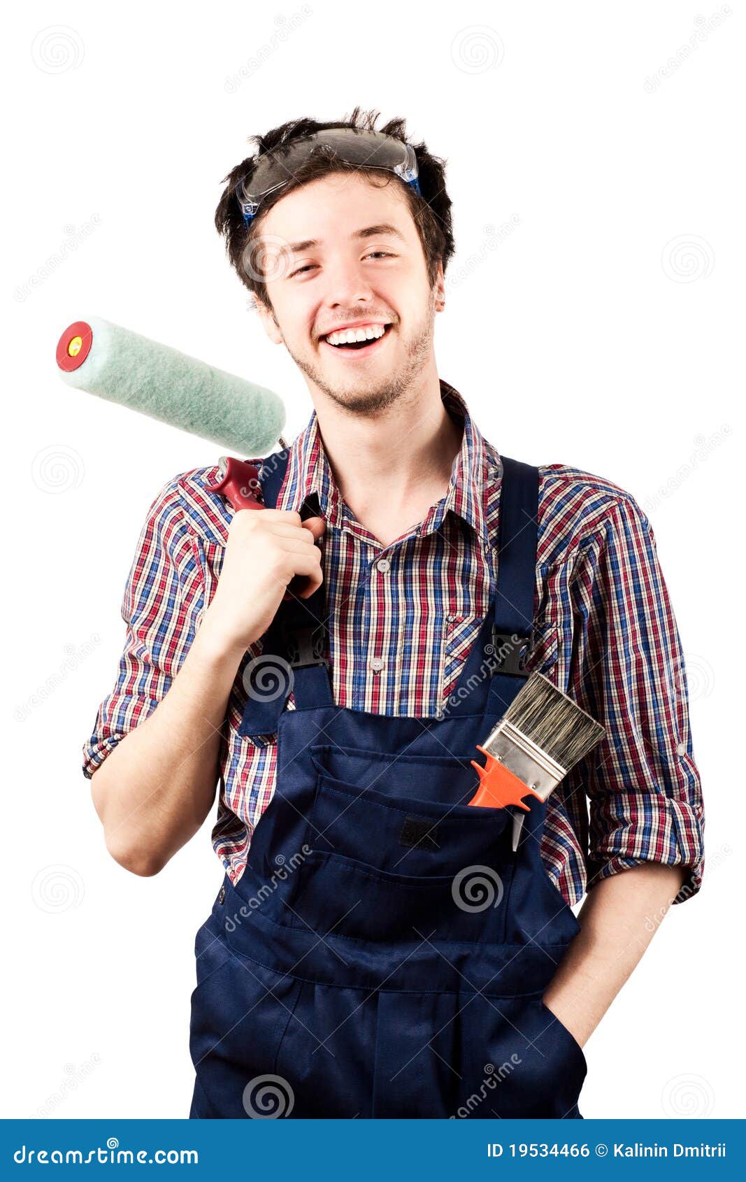 Portrait of worker smiling stock photo. Image of cheerful - 19534466