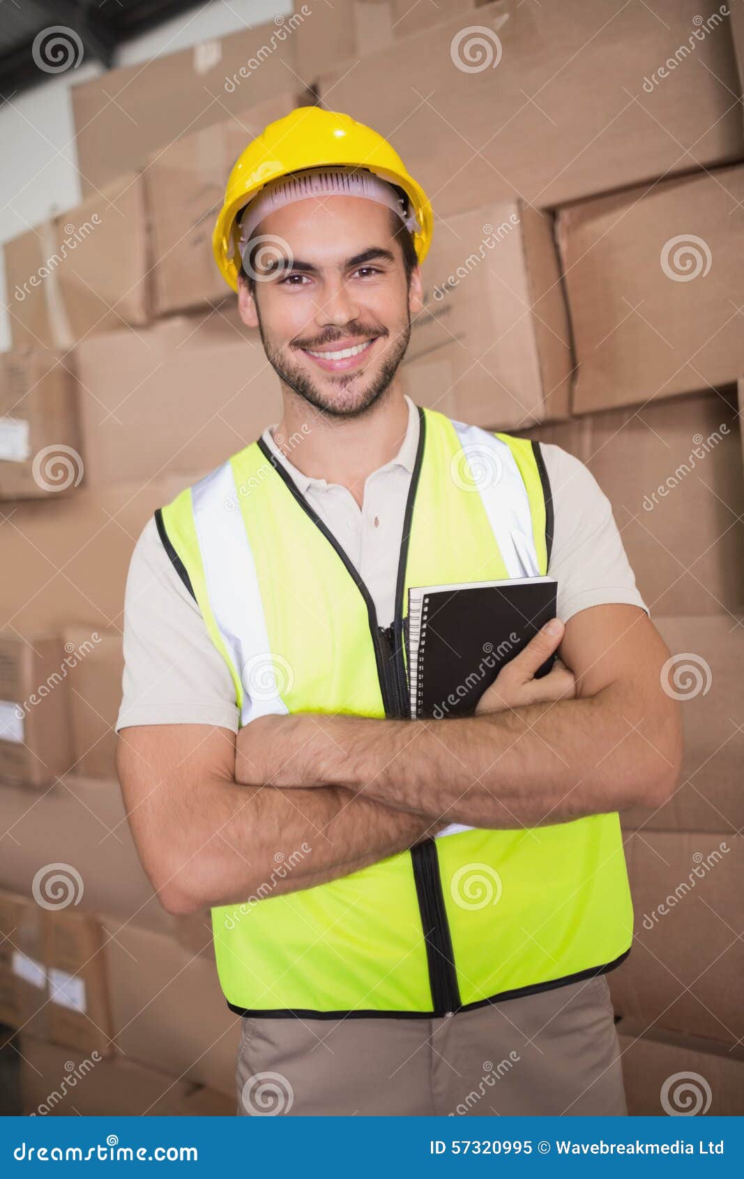 Portrait of Worker in Warehouse Stock Image - Image of caucasian ...