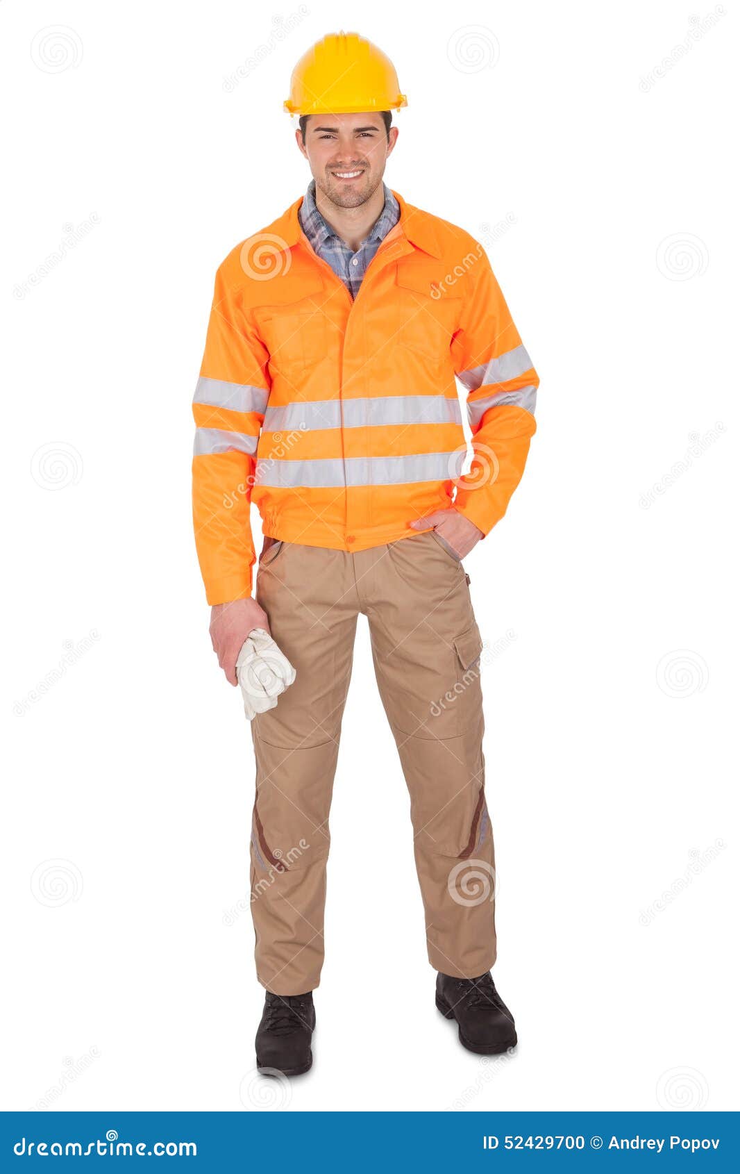 Portrait of Worker Wearing Safety Jacket Stock Photo - Image of hand ...