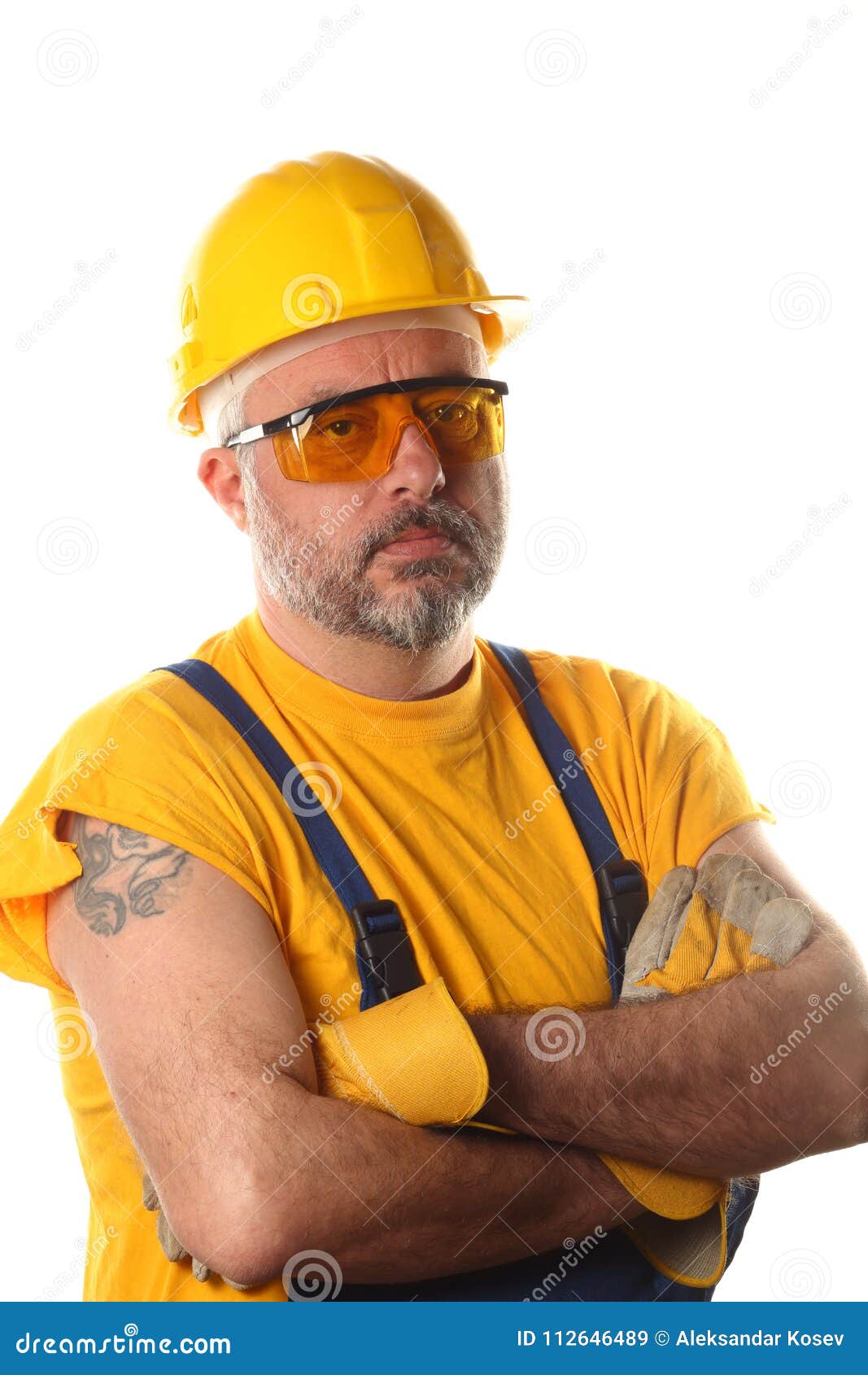 Worker on white background stock image. Image of contractor - 112646489