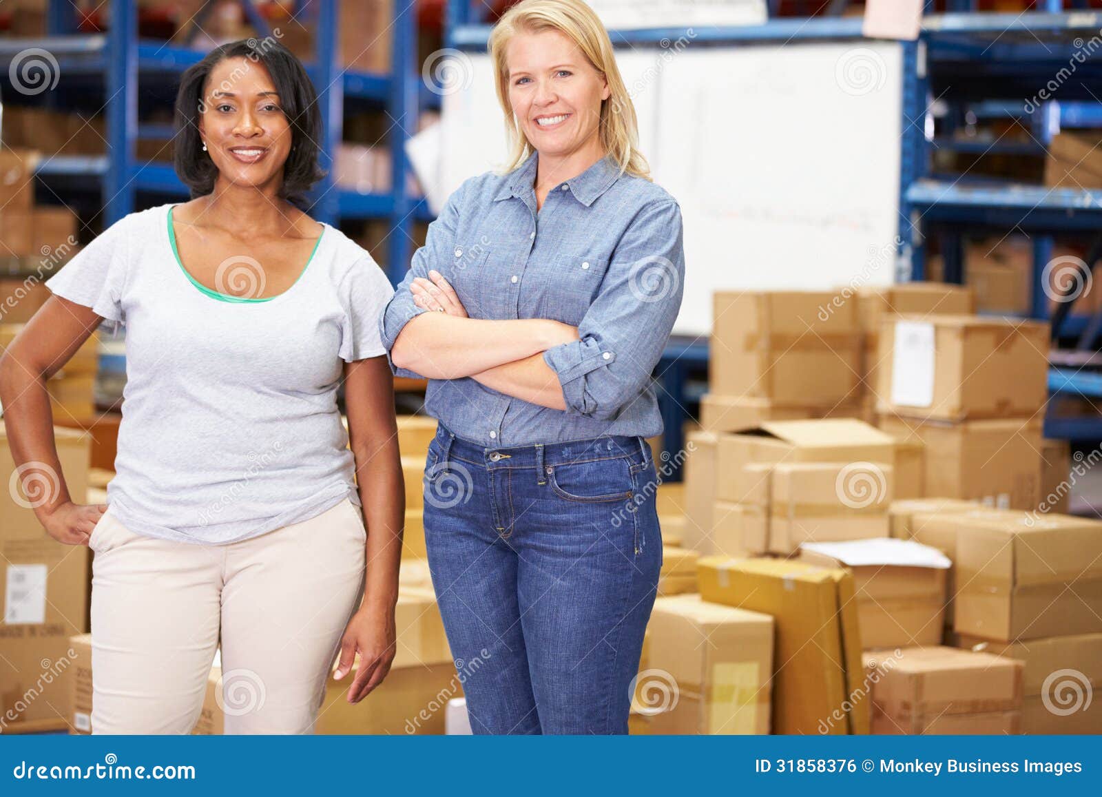 Portrait of Workers in Distribution Warehouse Stock Photo - Image of ...