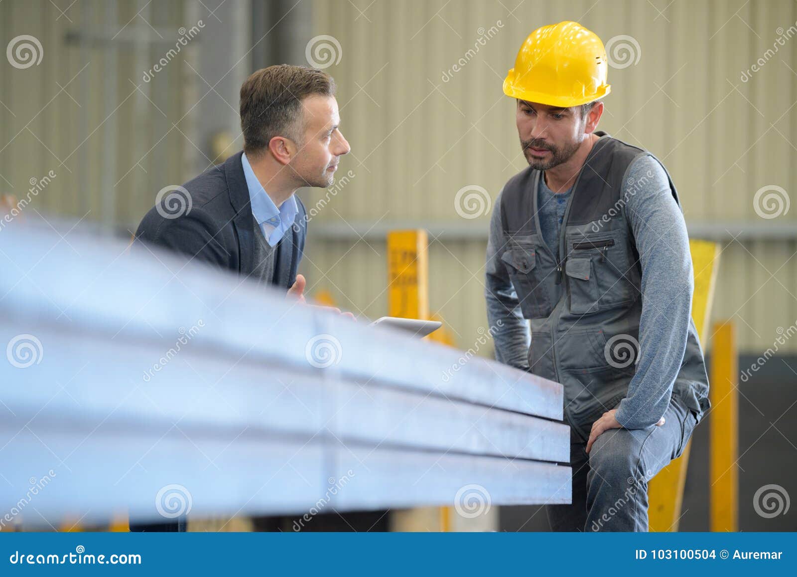 Portrait Workers in Factory Stock Photo - Image of engineer, carpenter ...